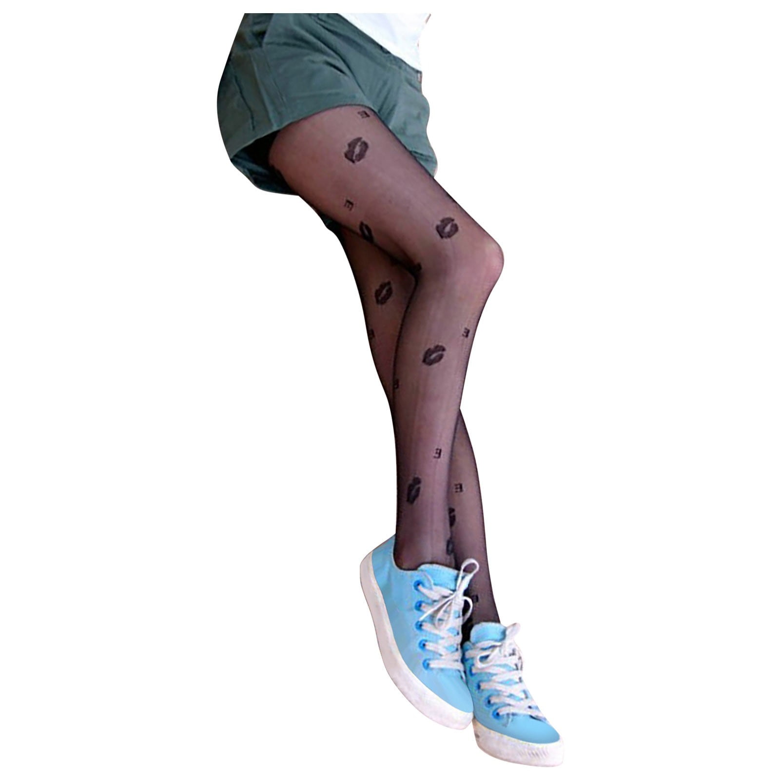 nsendm Women's Lipstick Ultra Thin Silk Stockings Jacquard Pantyhose ...