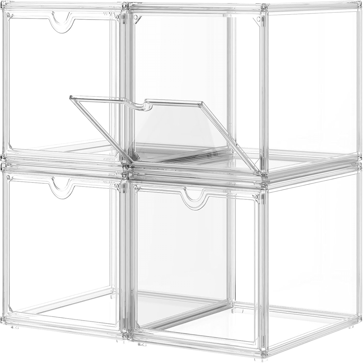 nskhka Acrylic Display Cases for Collectibles - Stackable Plastic ...