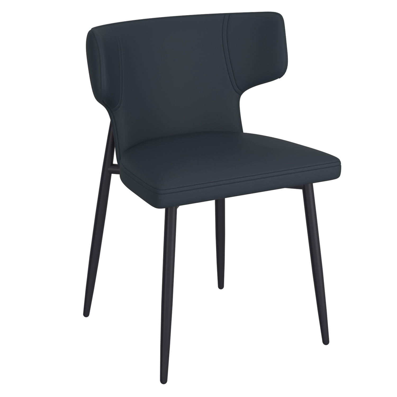 !nspire Modern High Back Kitchen Dining Chair with Metal Legs, Faux ...