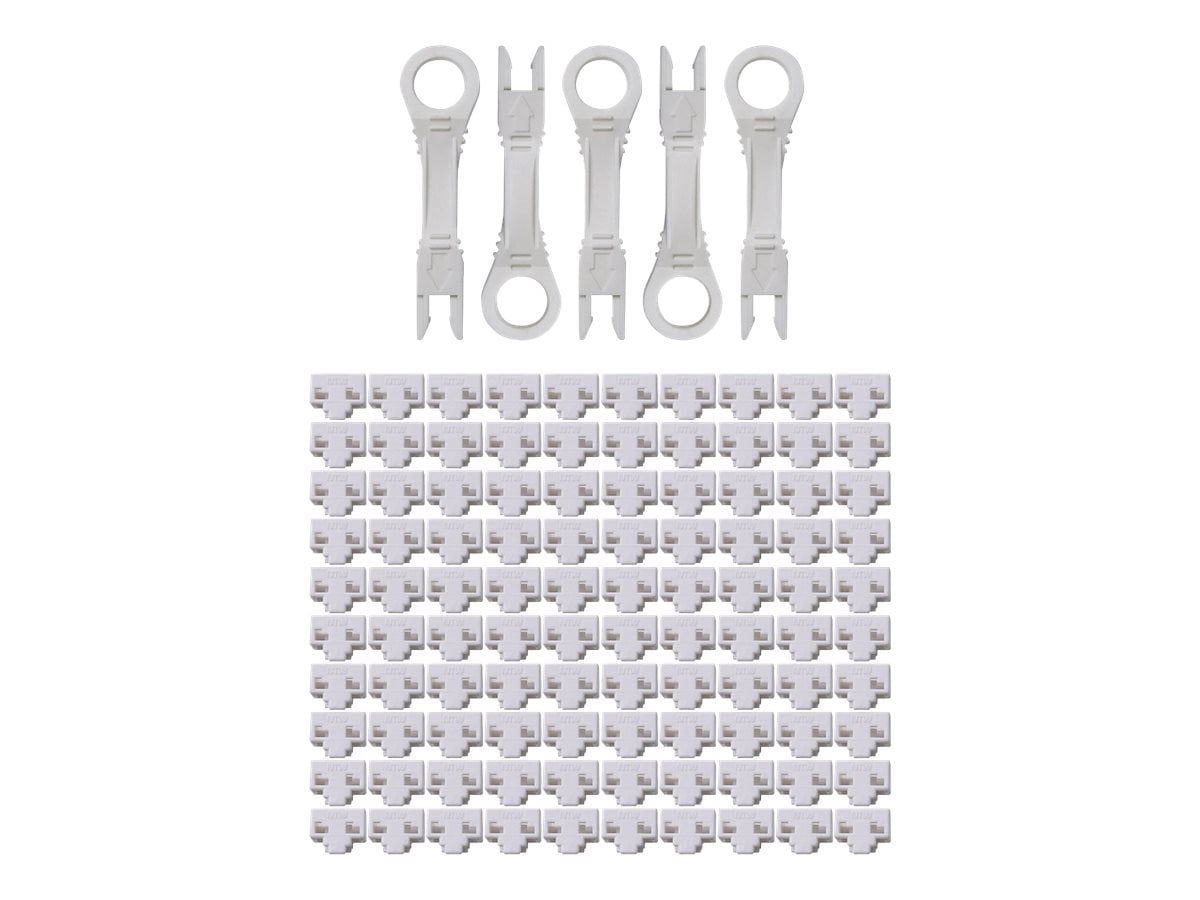 ntw nl-pbk100-wh locking rj45 port/dust blocker with color coded keys ...