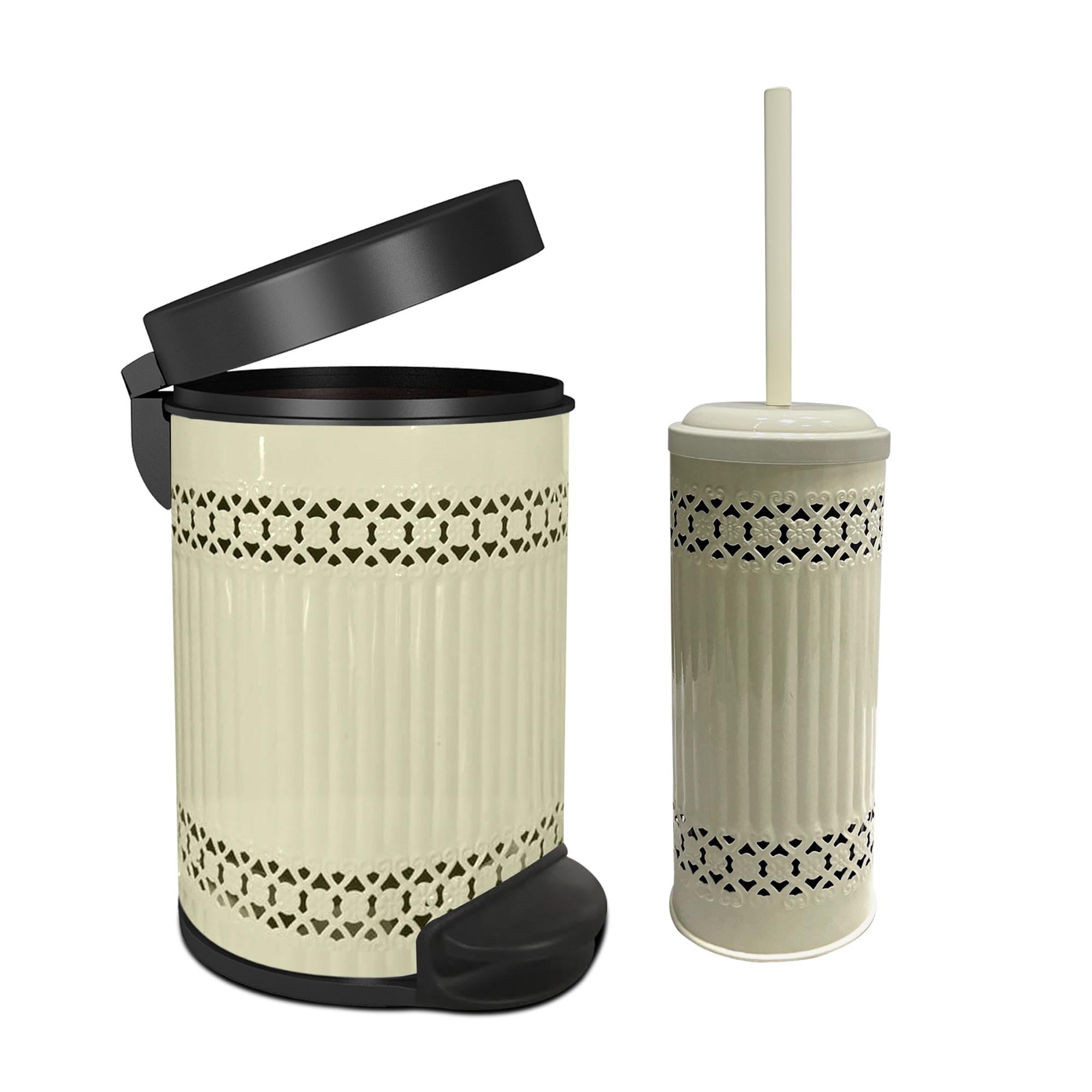 nu steel 5 Liter Round Small Metal Step Trash Can Wastebasket,Garbage ...