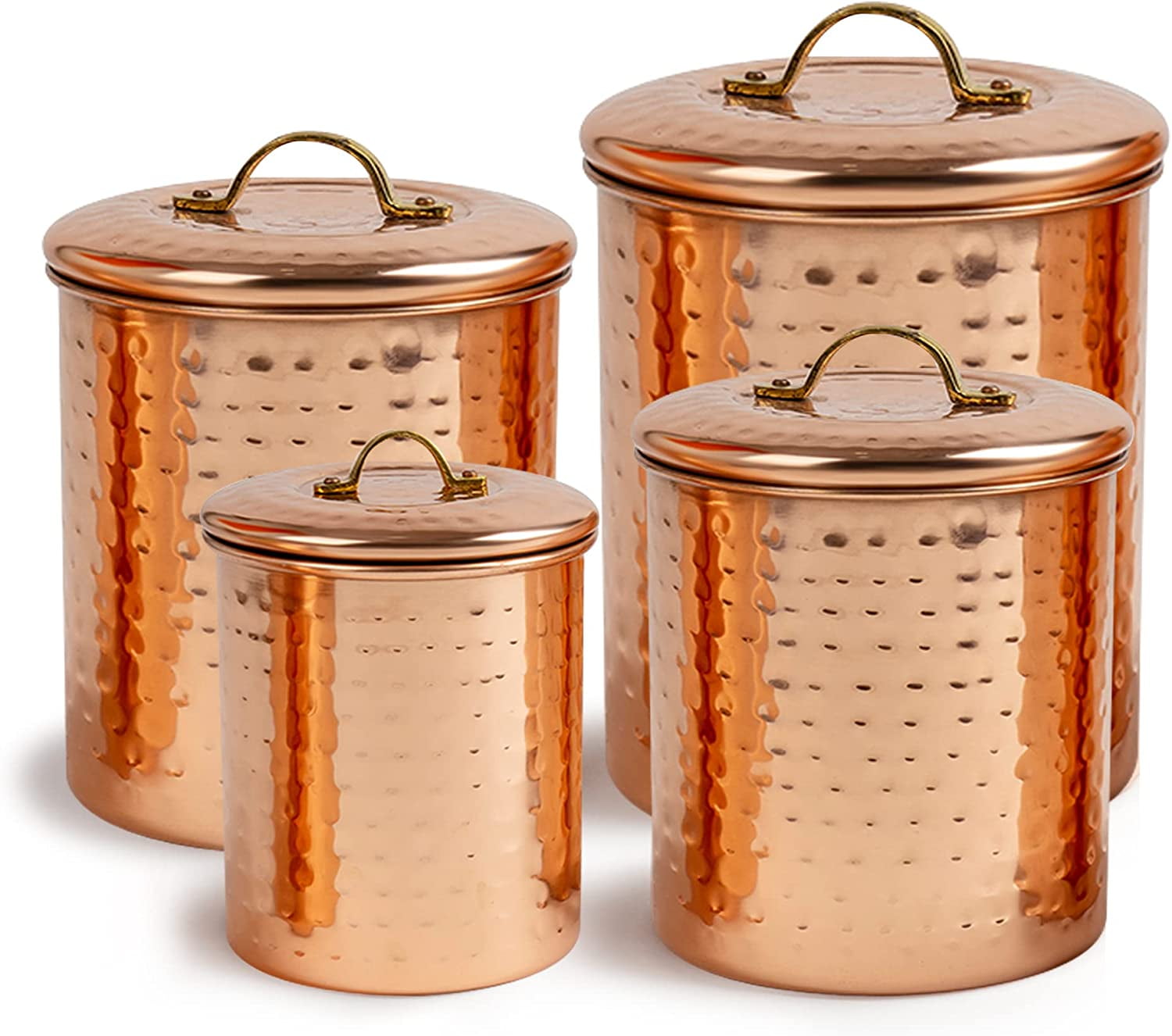 nu steel Hammered Copper Stainless Steel 4pc Canister Set, Beautiful ...