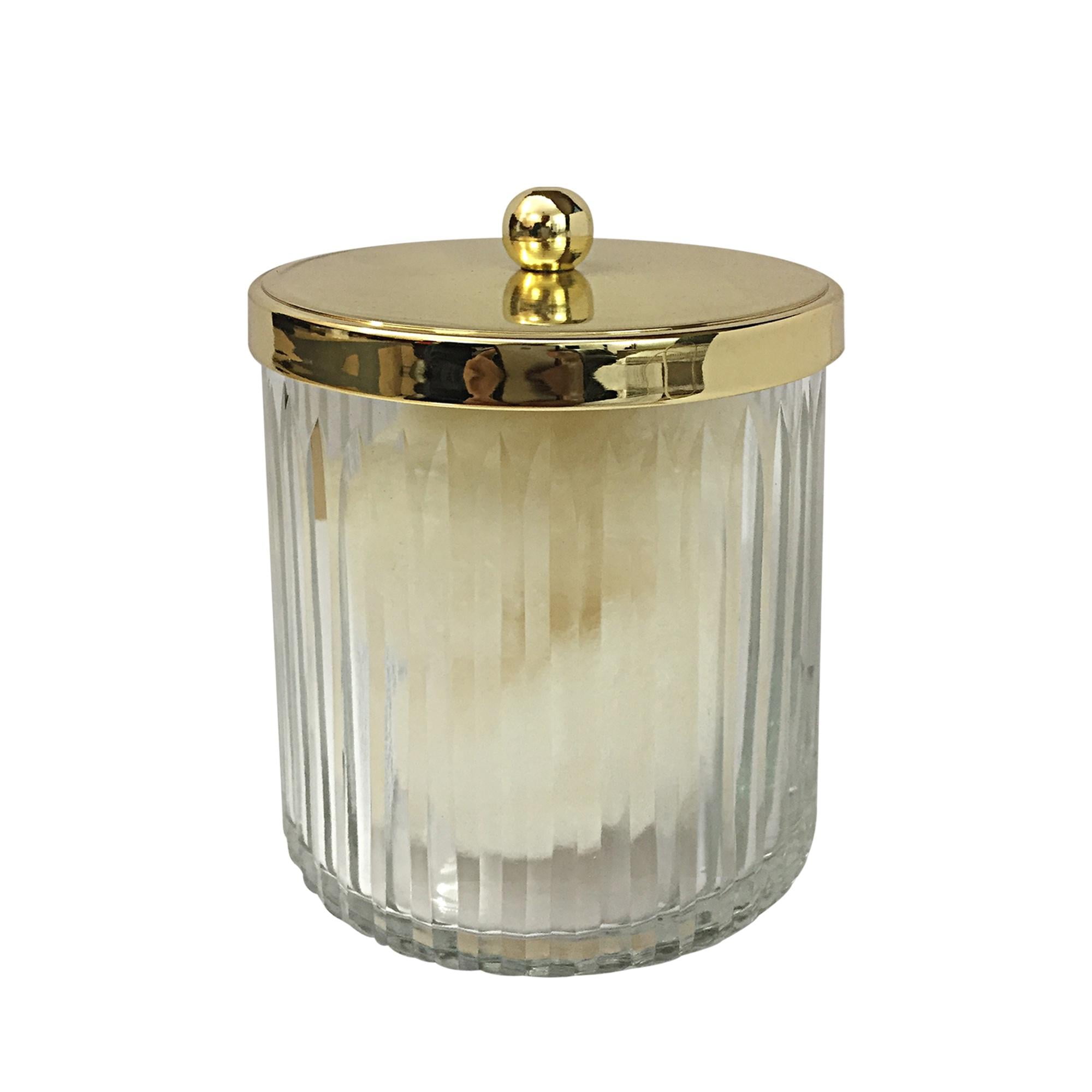 nu steel Kaiwah Glass & Gold Plated Steel Q-tip Jar - Walmart.com