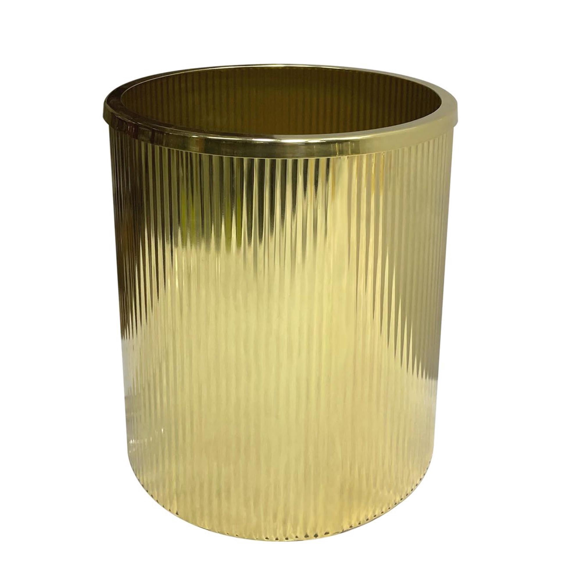 nu steel Kaiwah Gold Plated Steel Wastebasket - Walmart.com