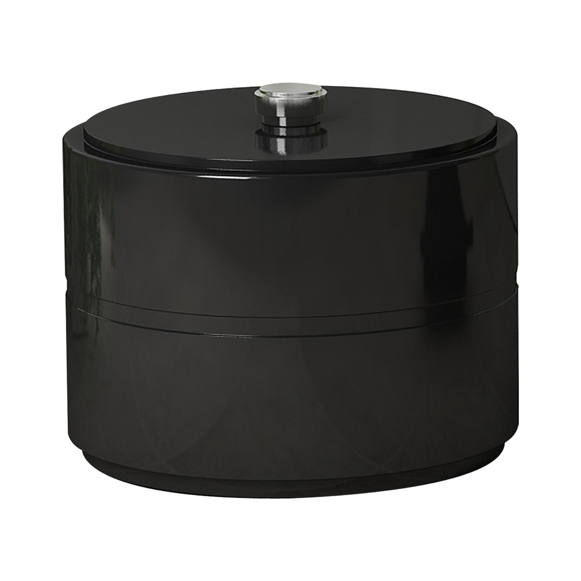 nu steel Loft Cotton Swab/Container Shiny Black Resin Finish - Walmart.com