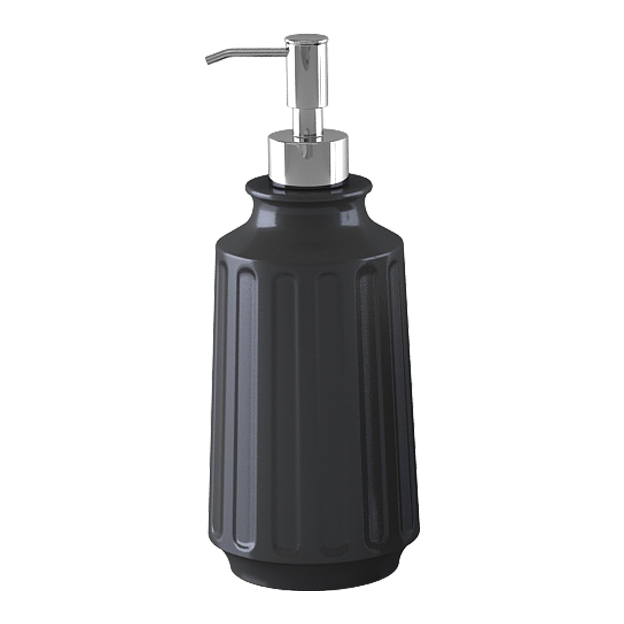nu steel Metal Black Rust Resistant Refillable Liquid Soap Dispenser ...