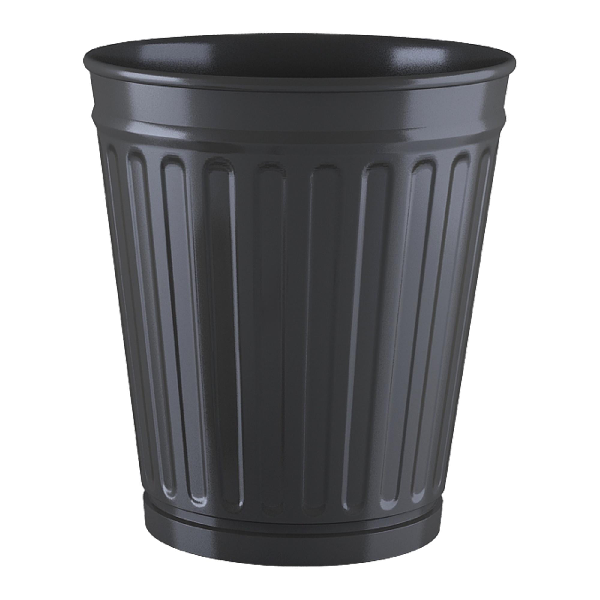 nu steel Metal Black Rust Resistant Small Trash Can Wastebasket ...