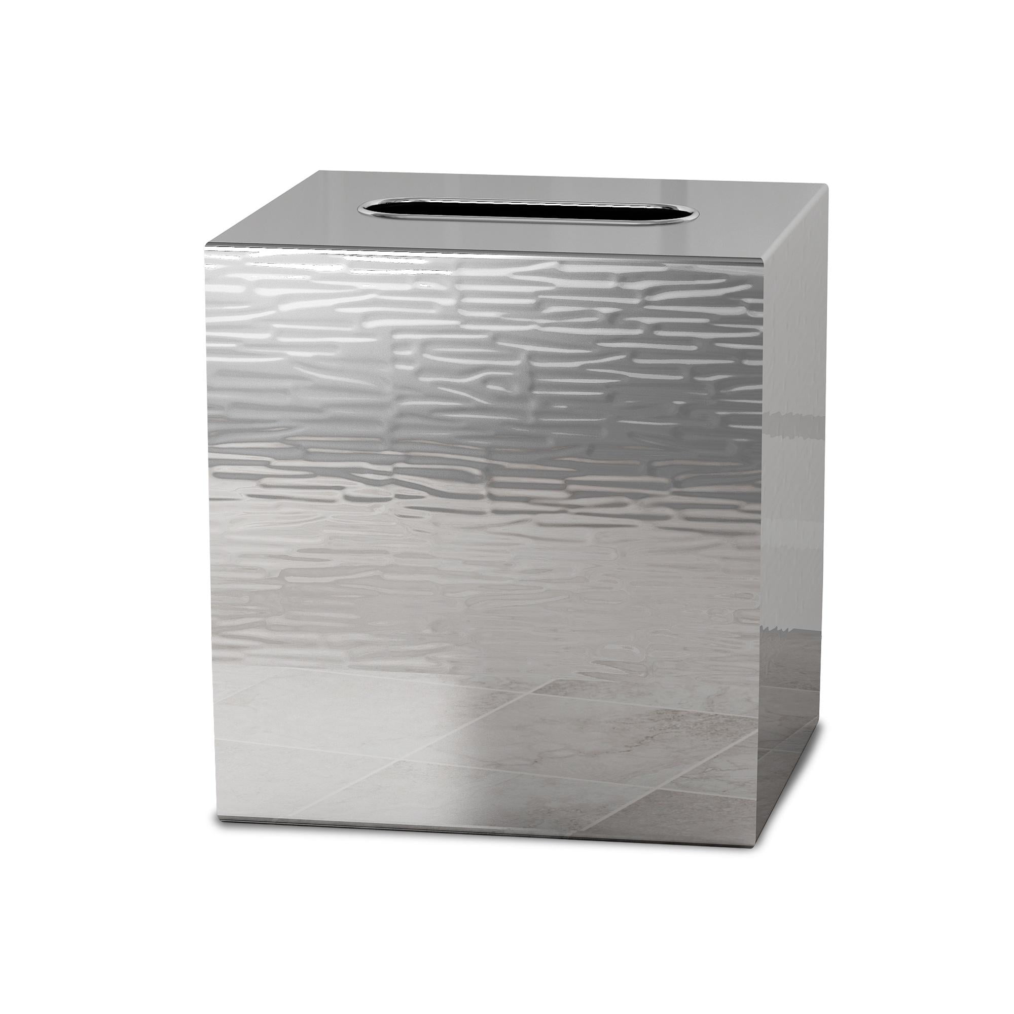nu steel Metropolitan Metal Square Facial Tissue Box Cover Holder for ...