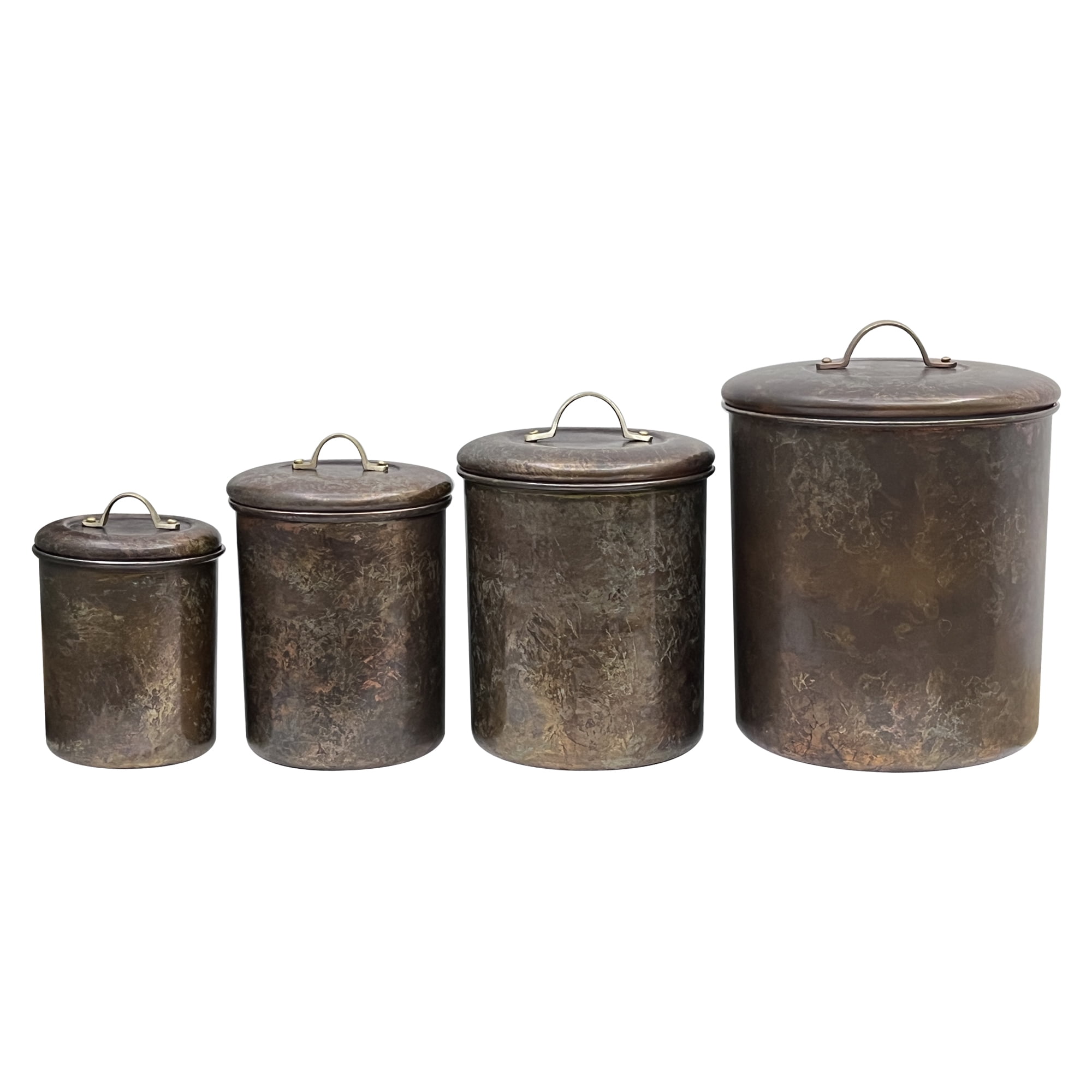 nu steel Set Of 4 Food storage Container Kitchen Canister with Copper ...