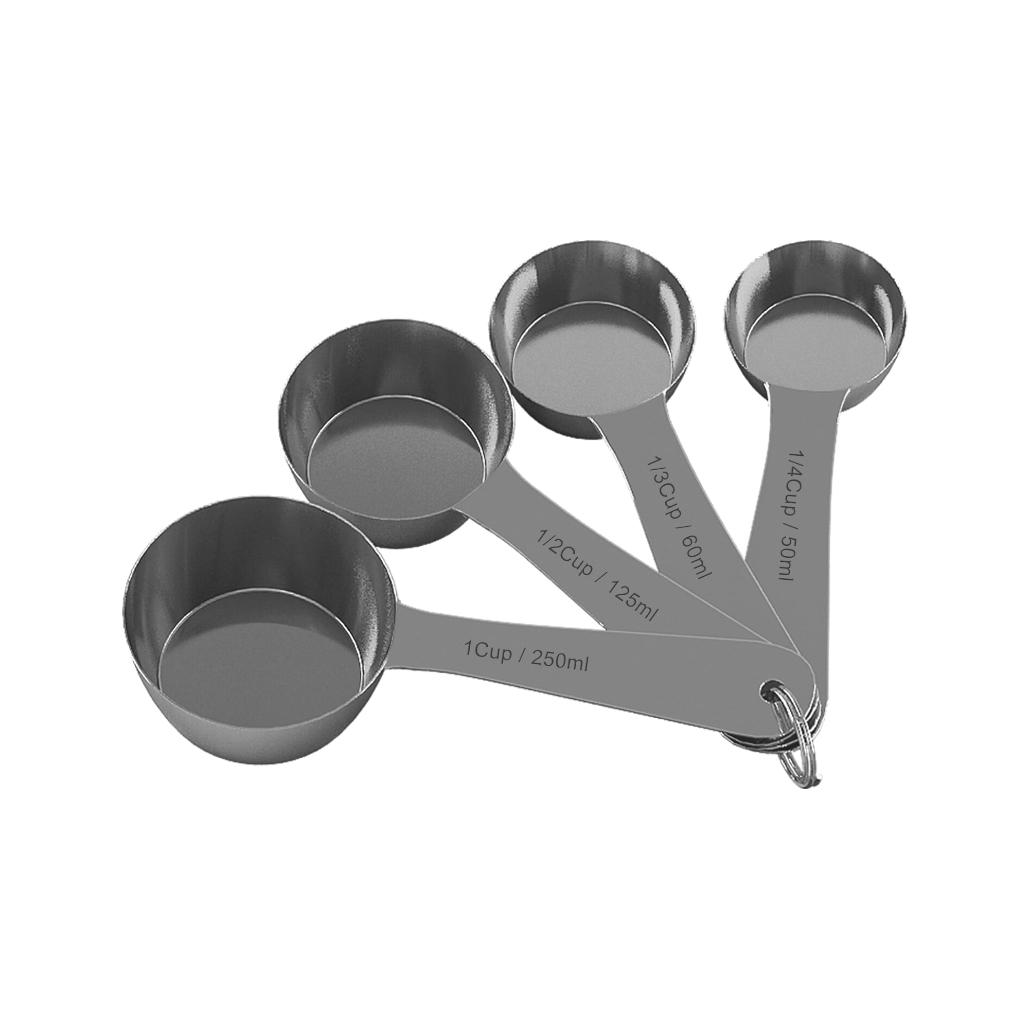 nu steel Stainless Steel Measuring Cups set of 4 Pieces, Nesting Metal ...