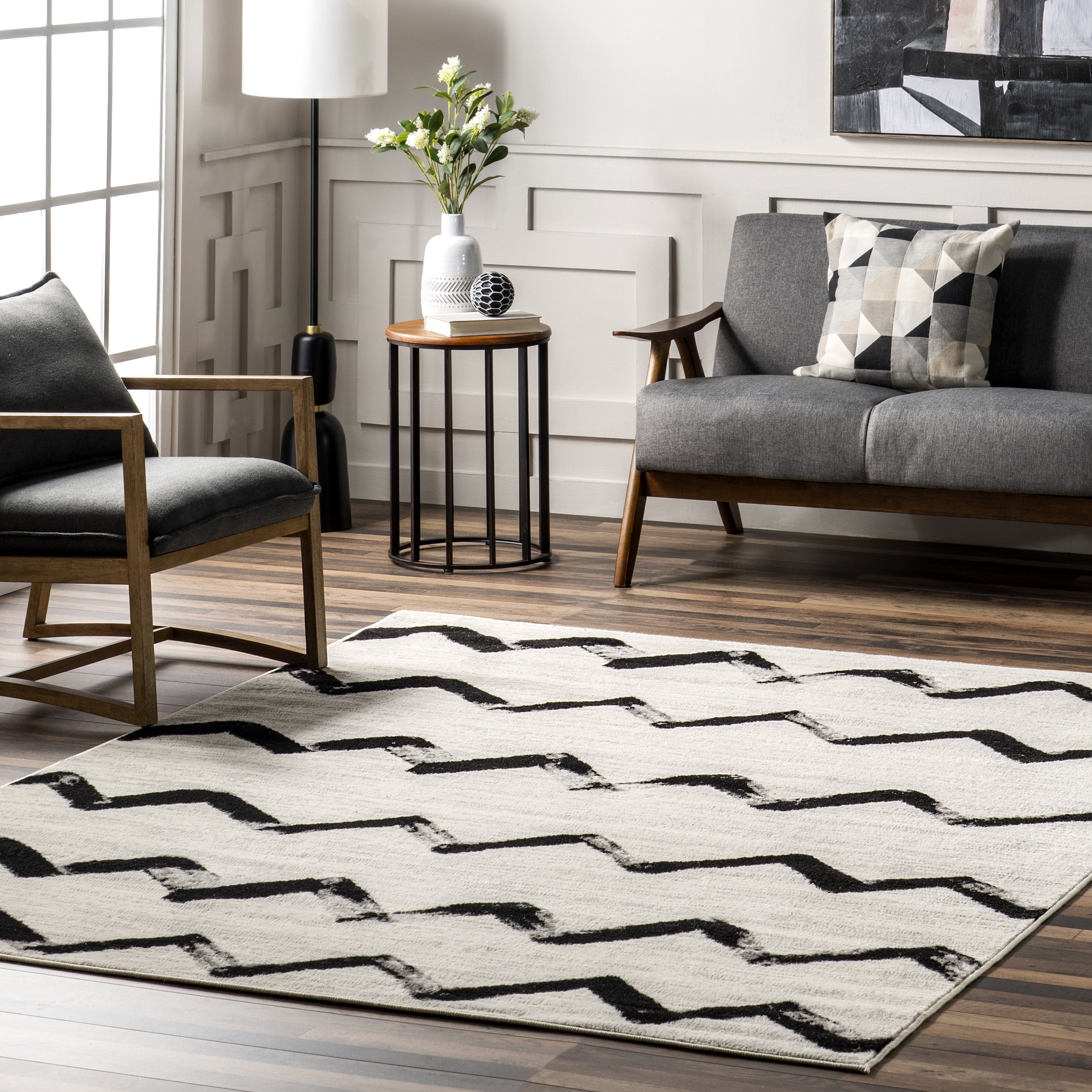 nuLOOM Addison Modern Chevrons Area Rug, 5' x 8', Gray - Walmart.com