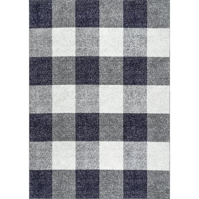 nuLOOM Aisha Buffalo Plaid Area Rug, 8' 10" x 12', Navy - Walmart.com