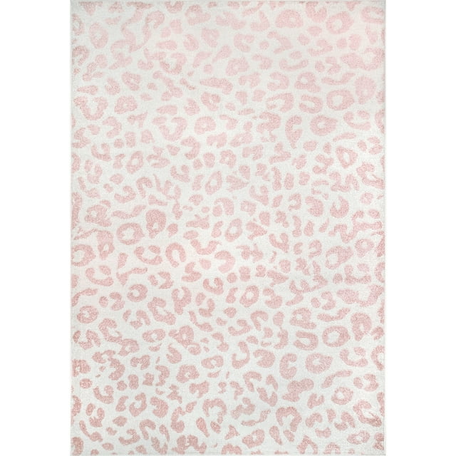 nuLOOM Annette Modern Leopard Print Area Rug, 6' 7" x 9', Baby Pink ...