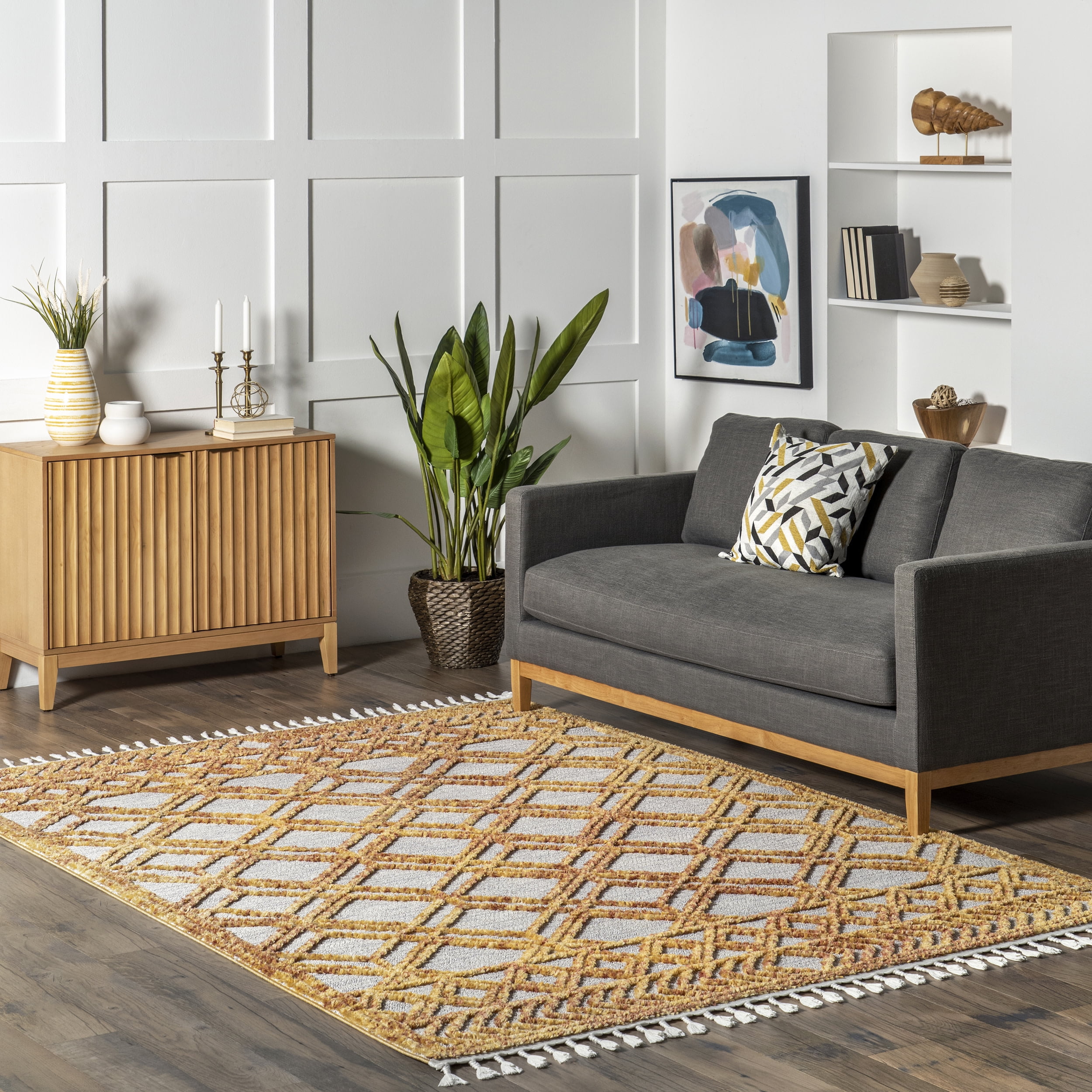 nuLOOM Ansley Moroccan Lattice Tassel Area Rug, 7' 10" x 10' 10 ...