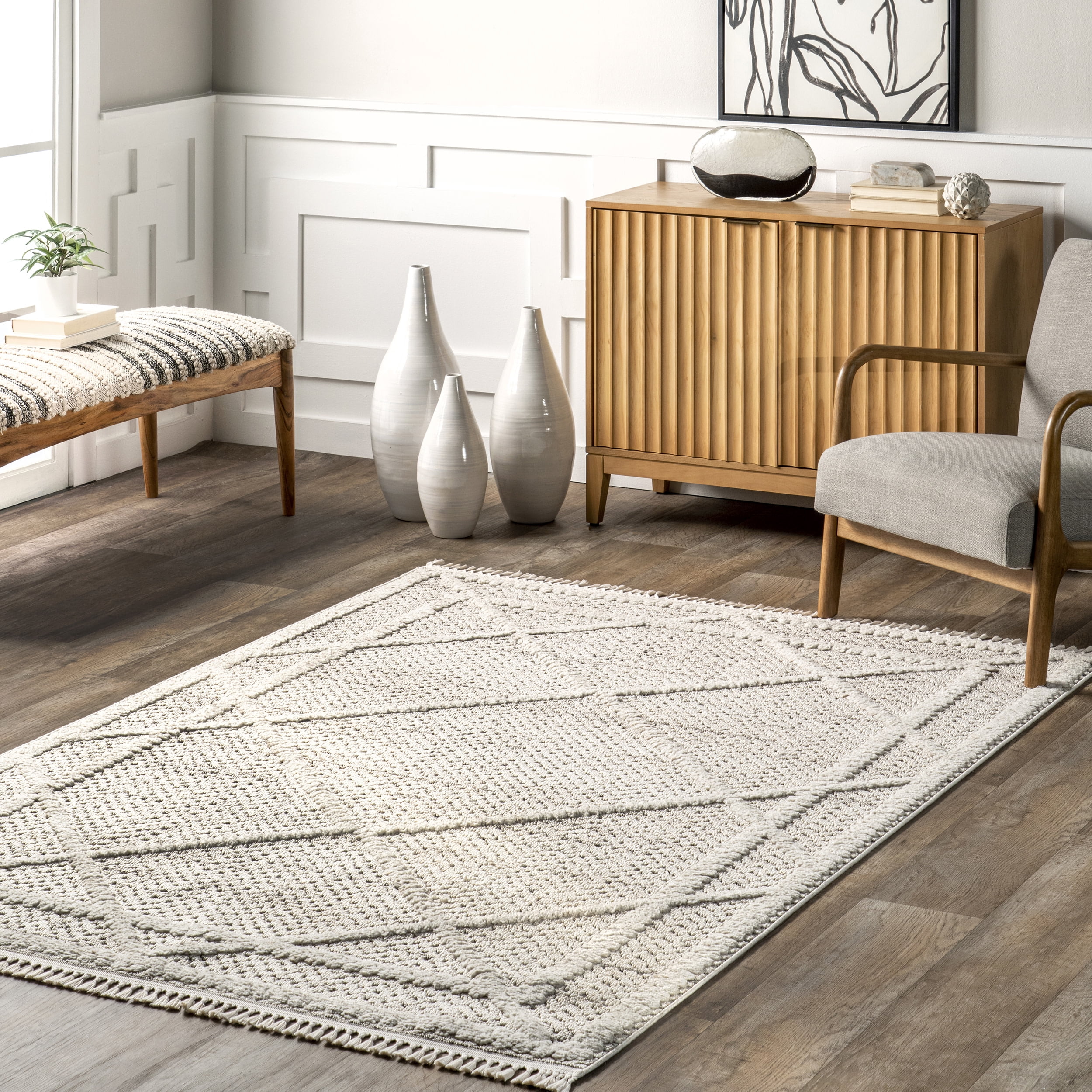 nuLOOM Area Rug, 5' 3" x 7' 7", Beige - Walmart.com