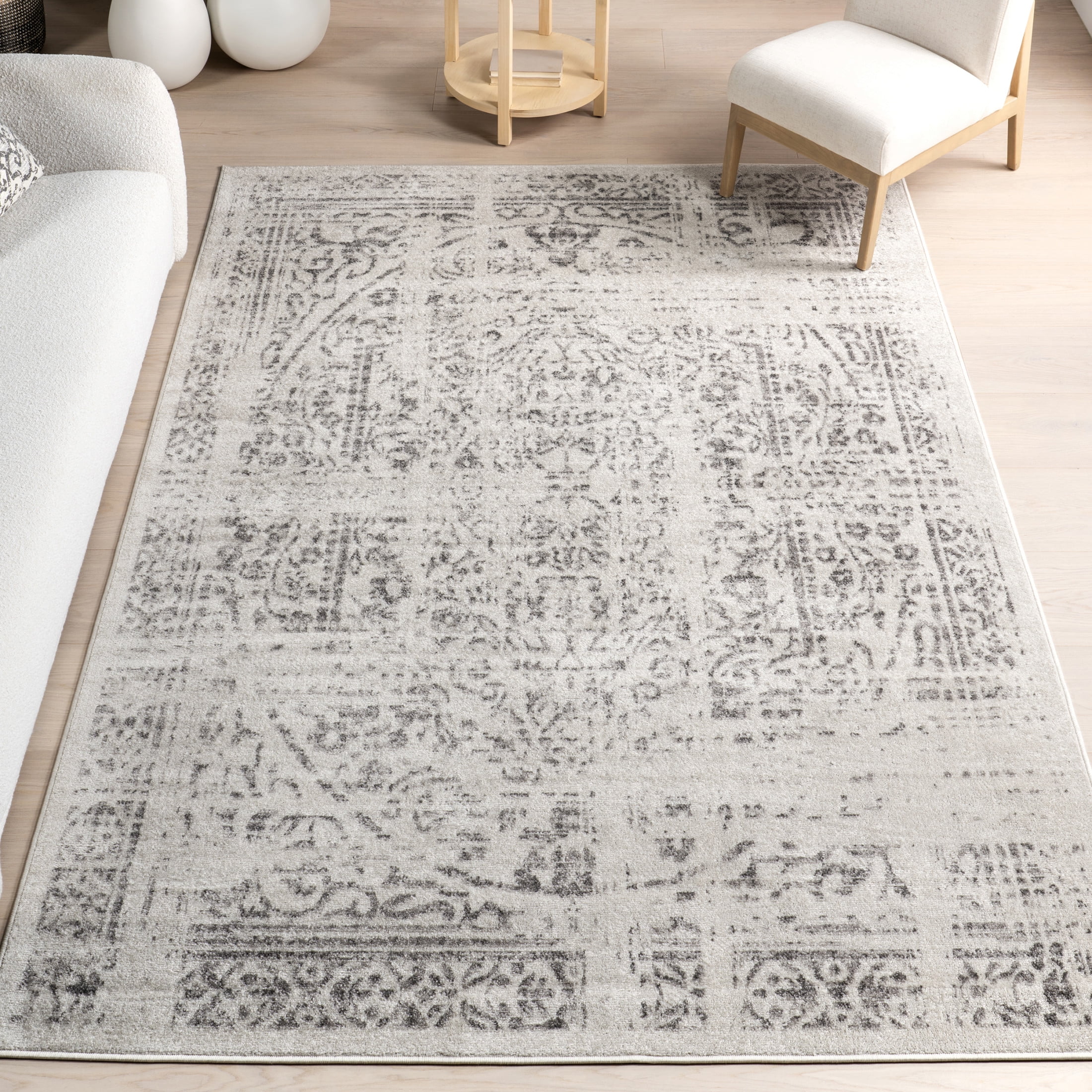 nuLOOM Arlena Vintage Traditional Area Rug, 7' 6" x 9' 6", Arlena Grey ...