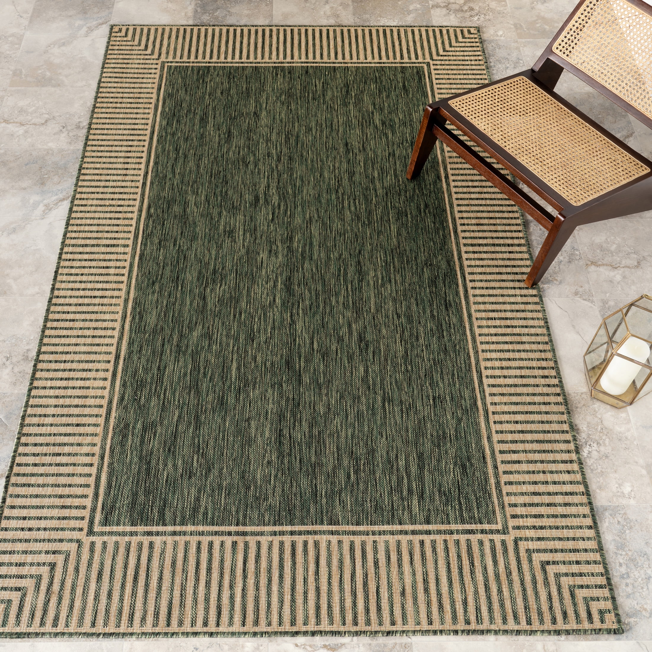 nuLOOM Asha Simple Striped Indoor/Outdoor Area Rug, 5' x 8', Asha Green ...