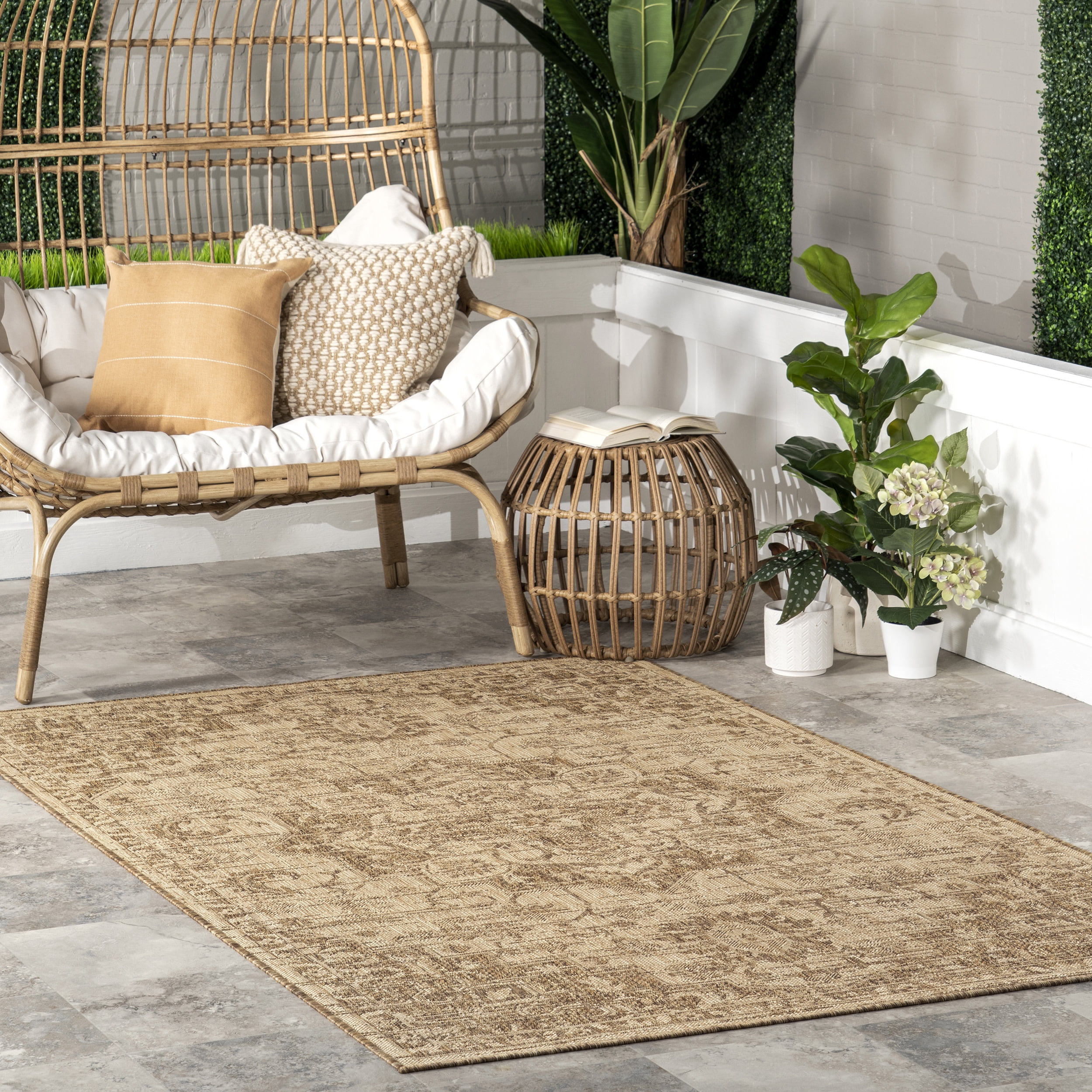 nuLOOM Becki Traditional Medallion Indoor/Outdoor Area Rug, 5' x 8 ...