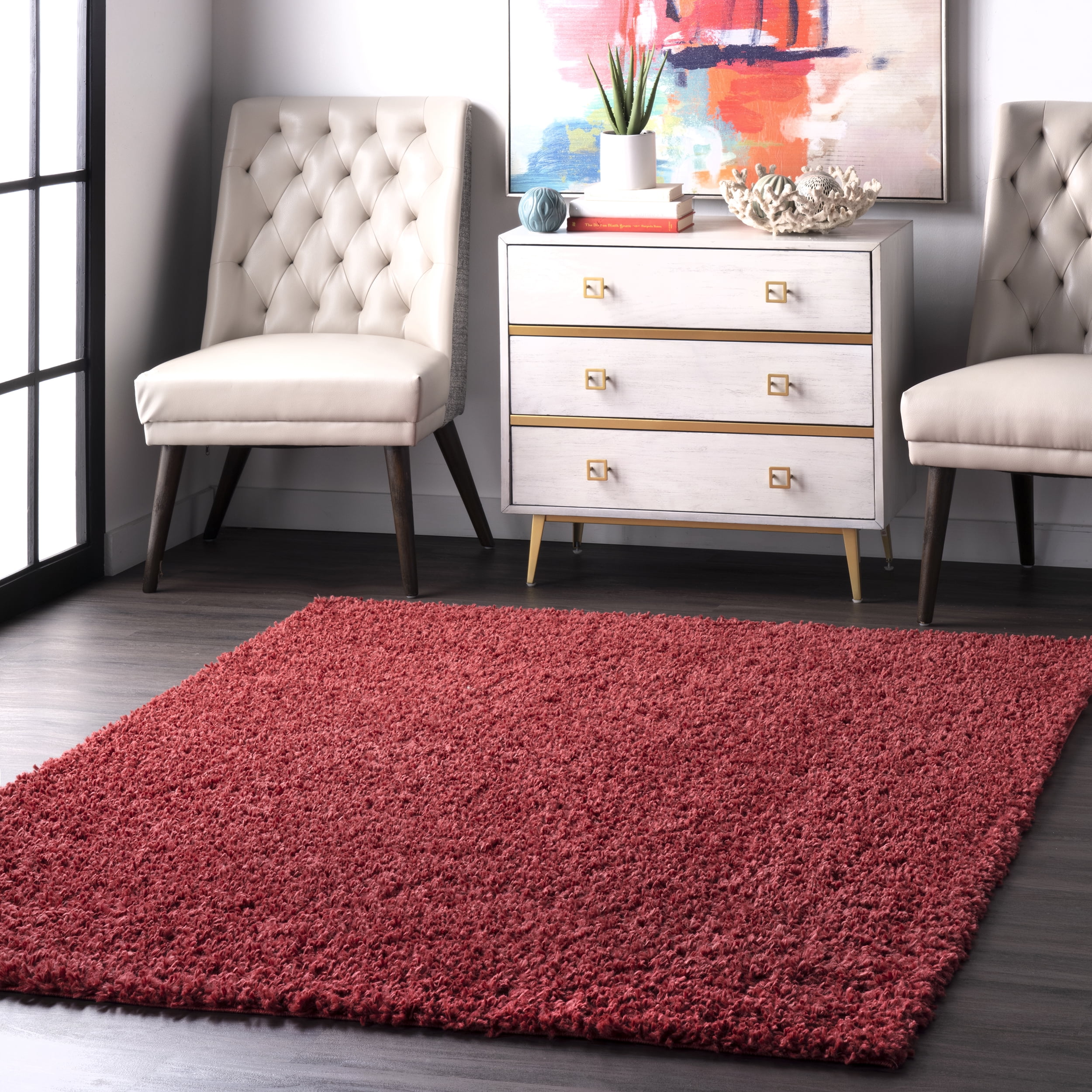 nuLOOM Belleza Shag Area Rug, 6', Red - Walmart.com