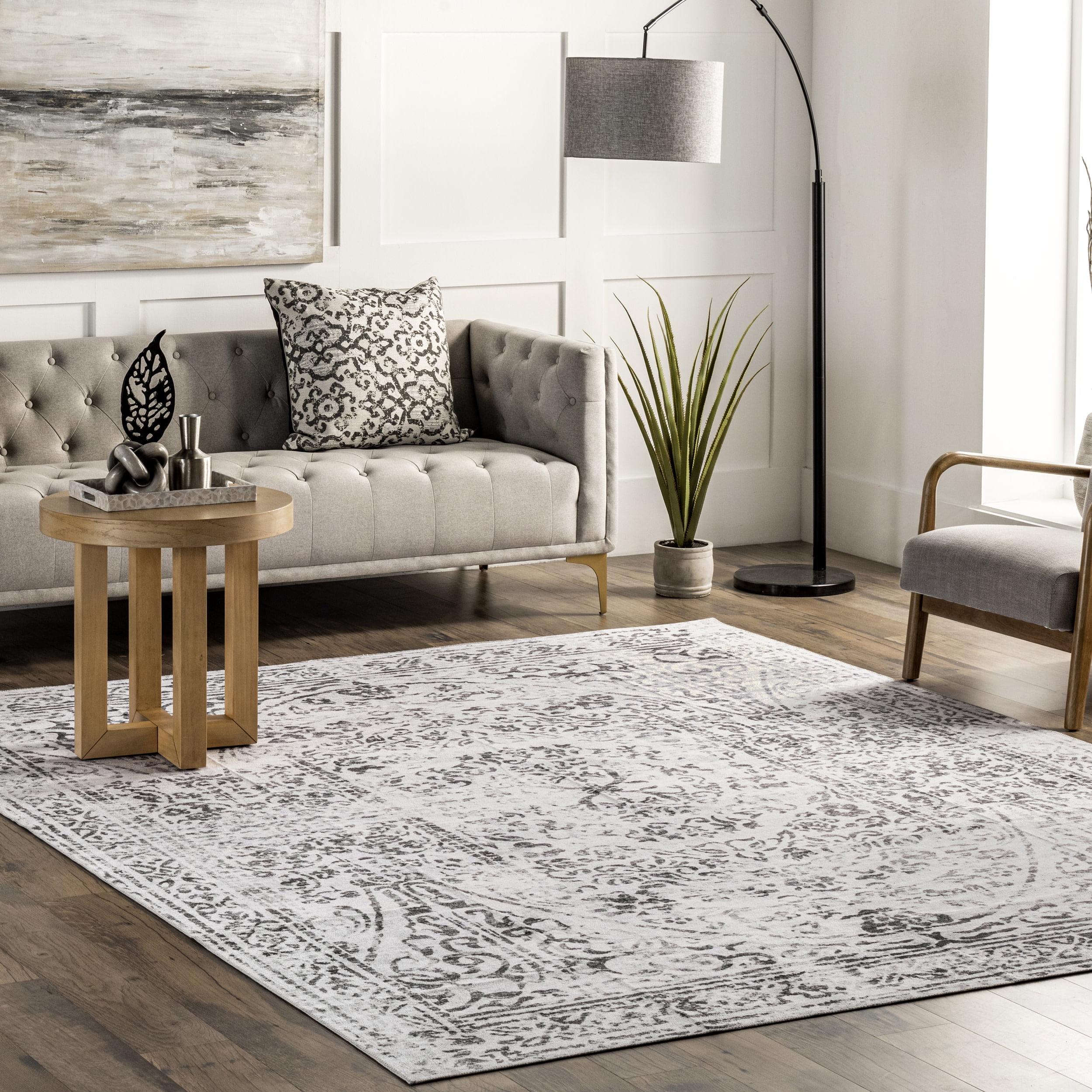 nuLOOM Bess Persian Vintage Machine Washable Area Rug, 8' x 10', Ivory ...