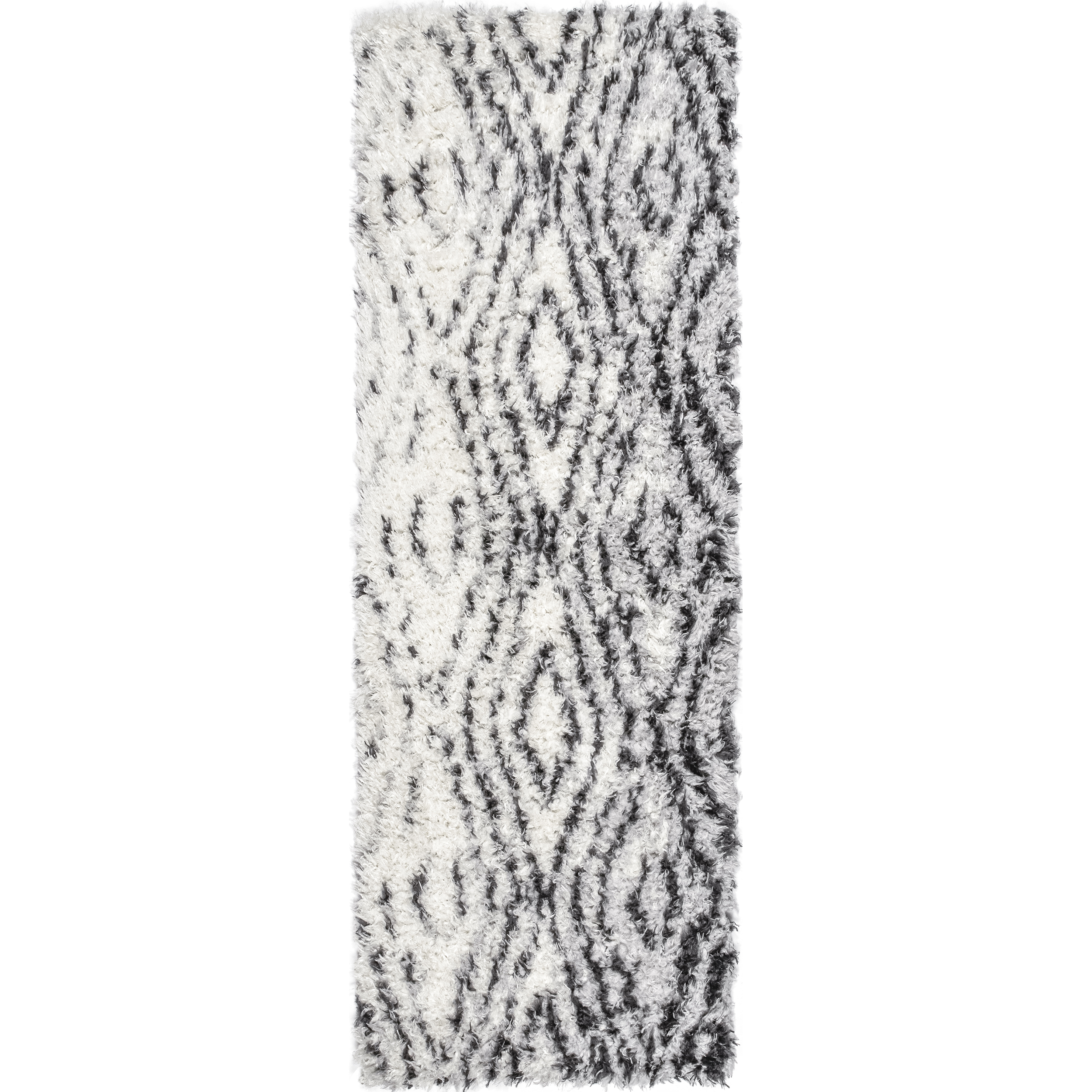 nuLOOM Bristowe Diamond Cozy Soft & Fluffy Shag Runner Rug, 2' 8" x 8 ...