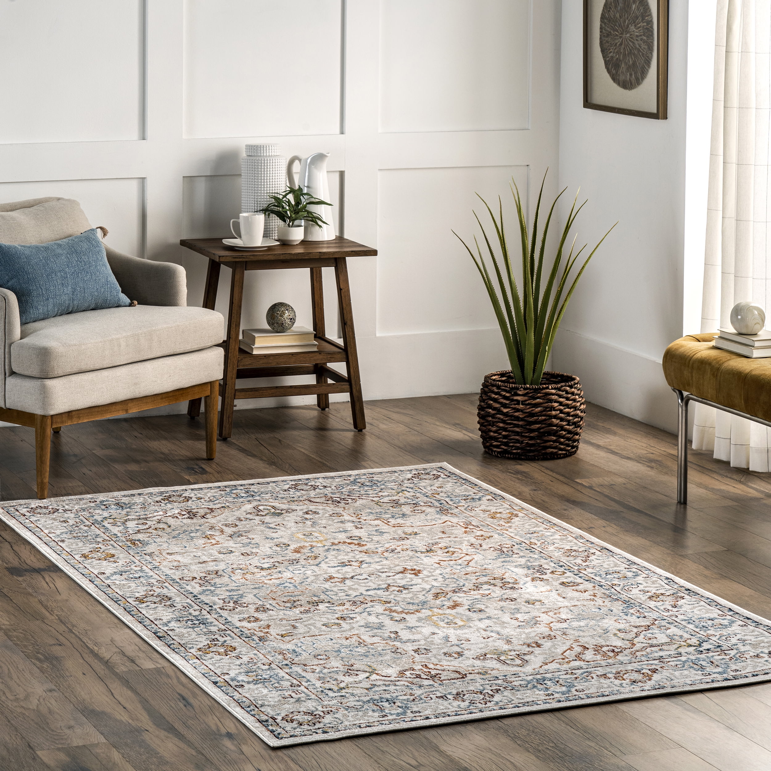 nuLOOM Cady Machine Washable Transitional Area Rug, 3' x 5', Beige ...