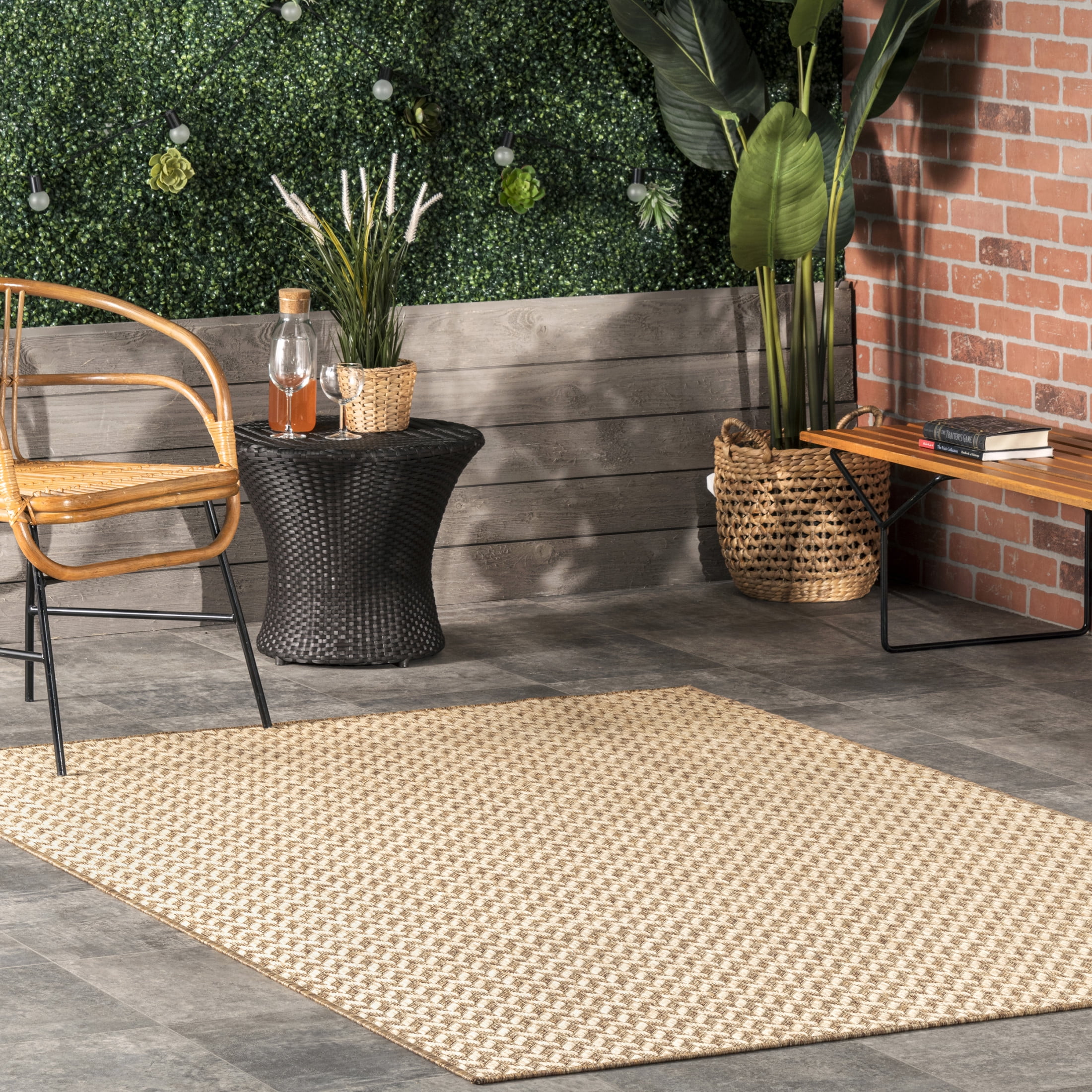 nuLOOM Camryn Herringbone Indoor/Outdoor Area Rug, 8' x 8', Square ...