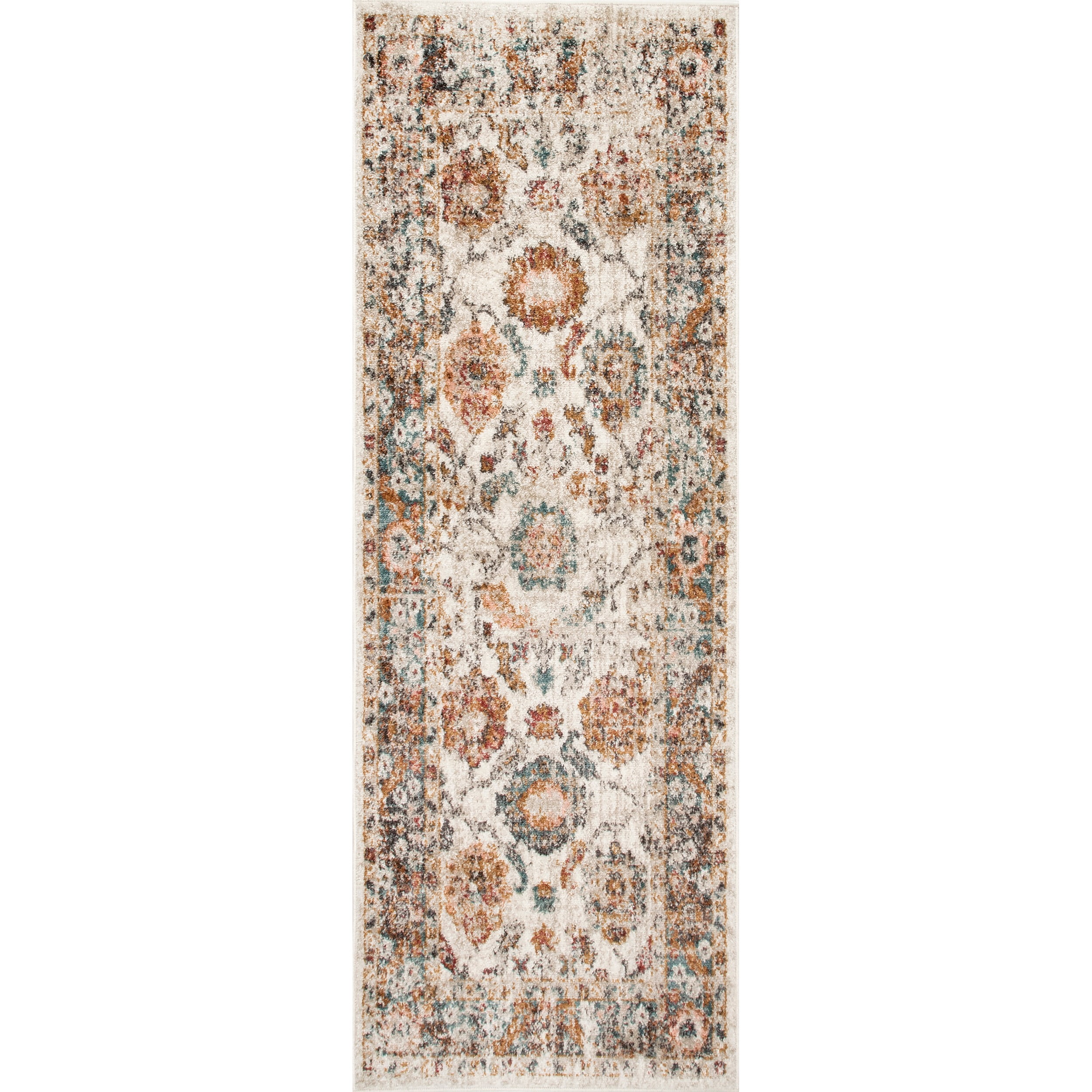 nuLOOM Cecil Vintage Floral Runner Rug, 2' 6" x 8', Beige - Walmart.com
