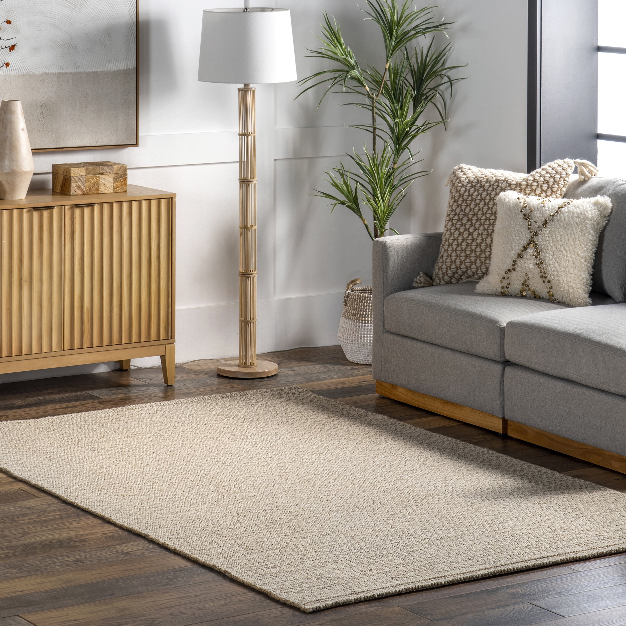 nuLOOM Celena Casual Flatweave Wool Blend Area Rug, 5' x 8', Ivory ...