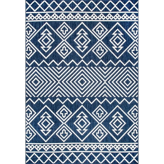 nuLOOM Celine Aztec Indoor/Outdoor Area Rug, 4' x 6', Blue - Walmart.com