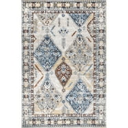 nuLOOM Darcey Machine Washable Traditional Floral Medallion Area Rug, 5 ...