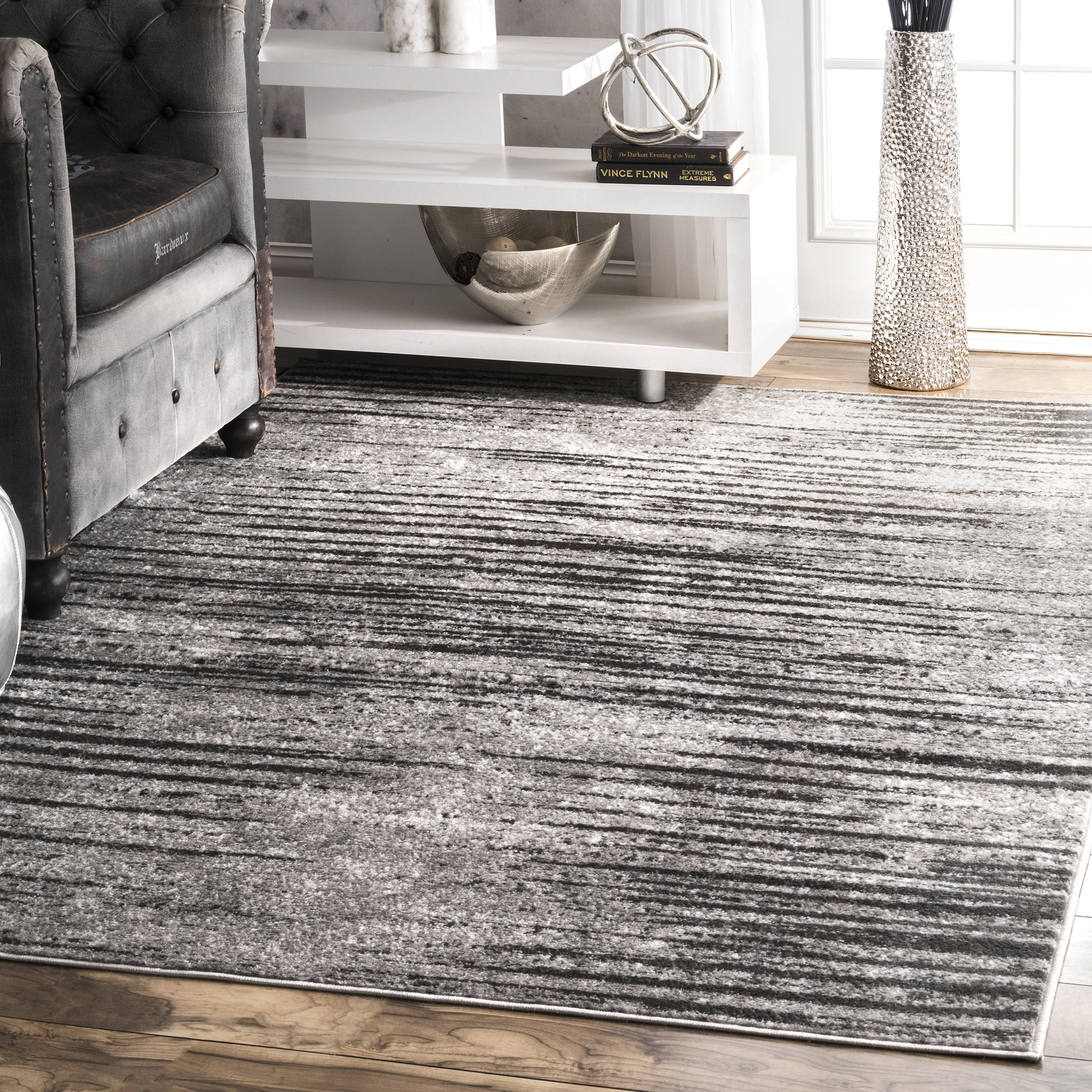nuLOOM 10' x 14' Gray Contemporary Faded Elsa Area Rug, Heirloom Look ...