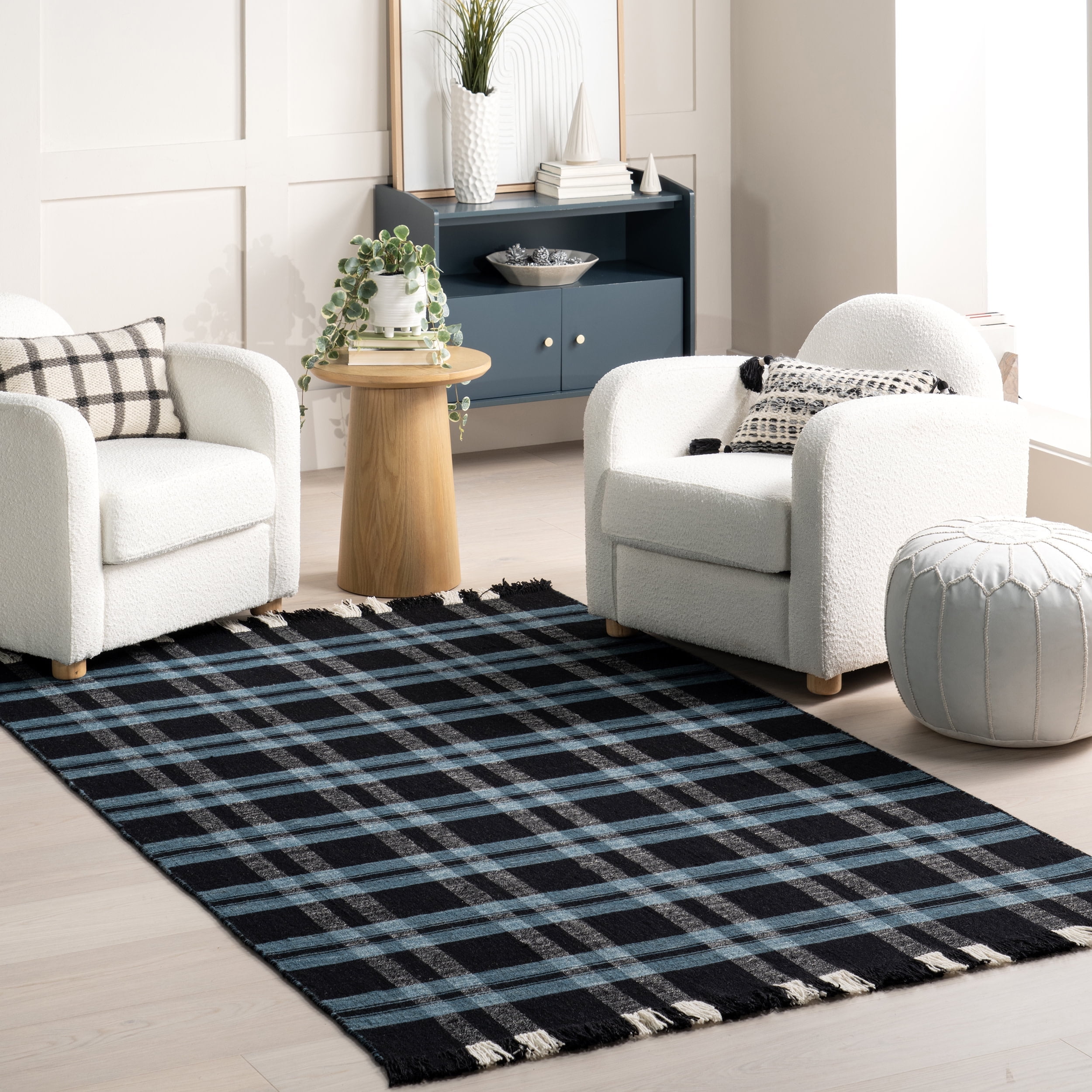 Free Shipping! nuLOOM Denton Plaid Wool Area Rug 8x10 Black Farmhouse ...