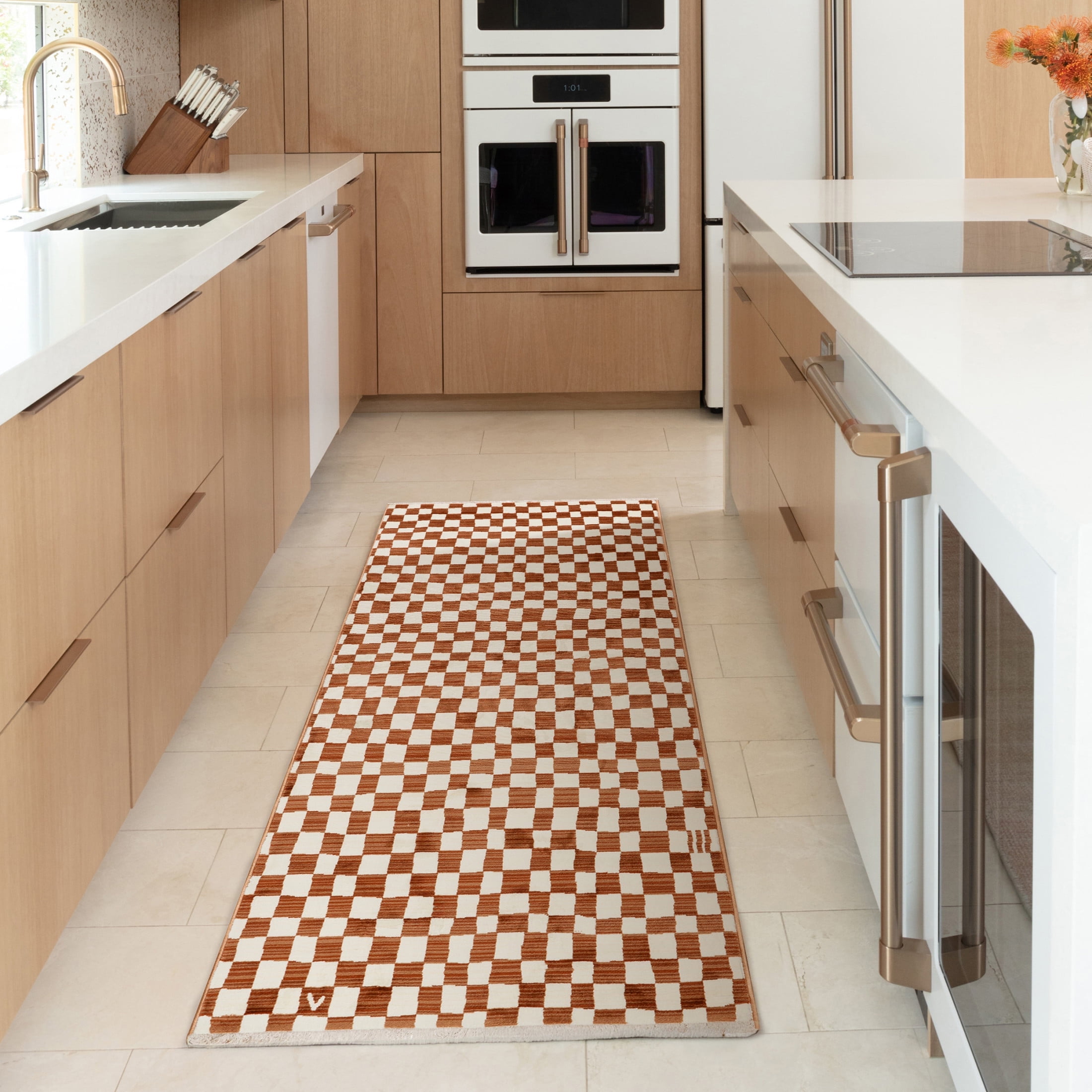 nuLOOM Dominique Abstract Checkered Fringe Area Rug, 2' 6" x 10 ...