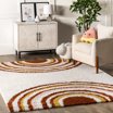 MDA Rugs Mateos Thick Polyester Shag Area Rug, Contemporary Design, Red ...