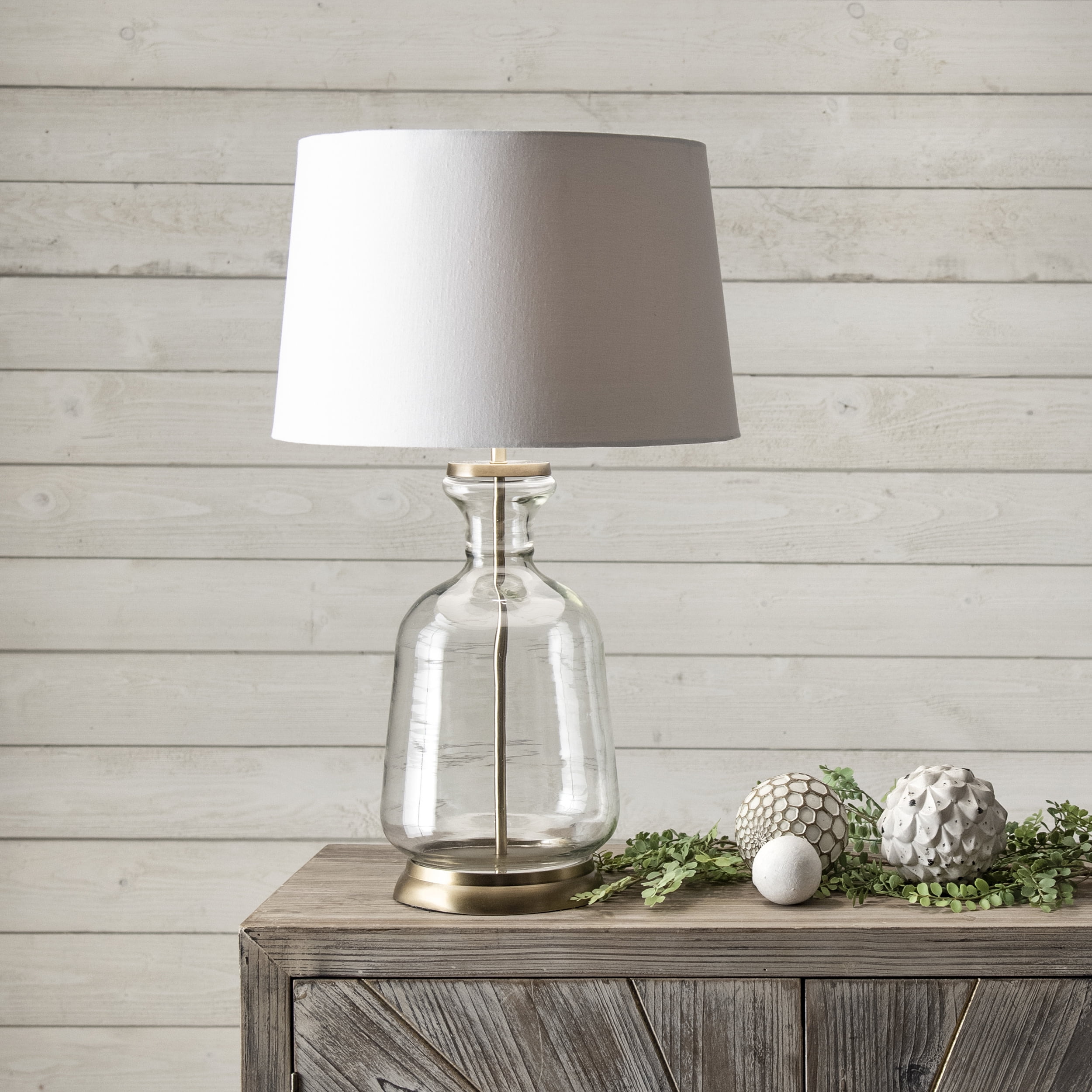 nuLOOM Eagan 24" Glass Table Lamp, 24" H x 15" W x 15" D, Gold ...