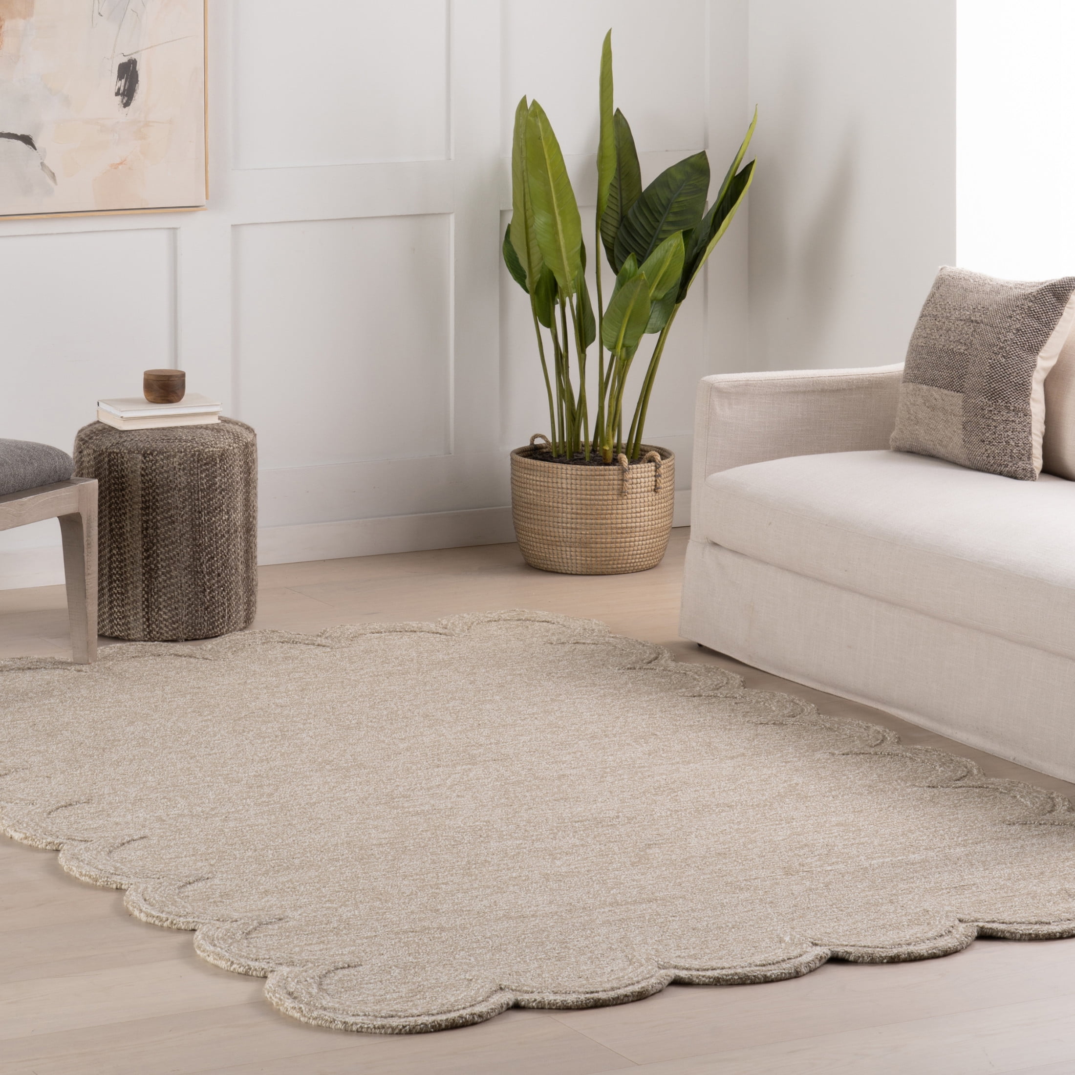 nuLOOM Elira Solid Bordered Area Rug, 5' x 8', Elira Oatmeal - Walmart.com
