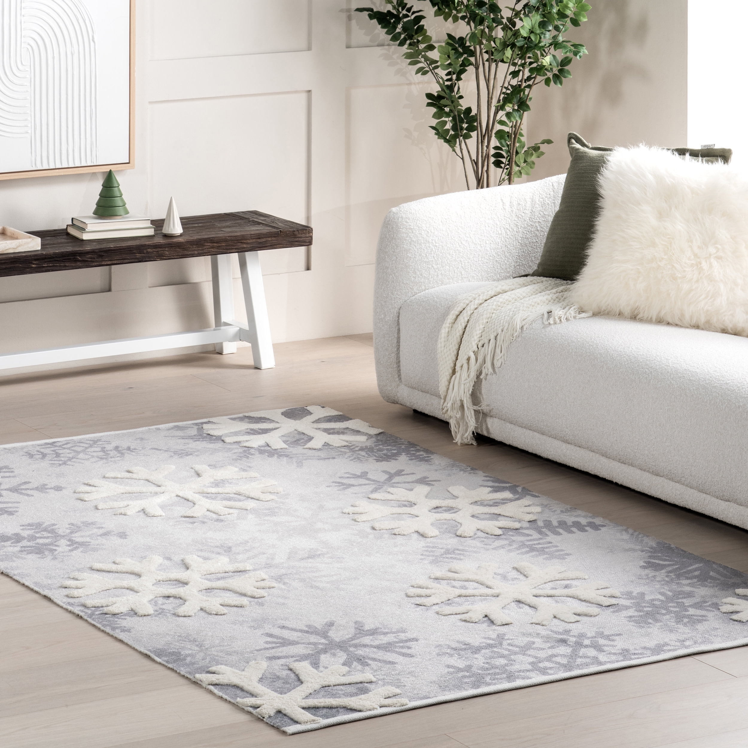 nuLOOM Fiona High-Low Snowfall Area Rug, 8' x 10', Grey - Walmart.com