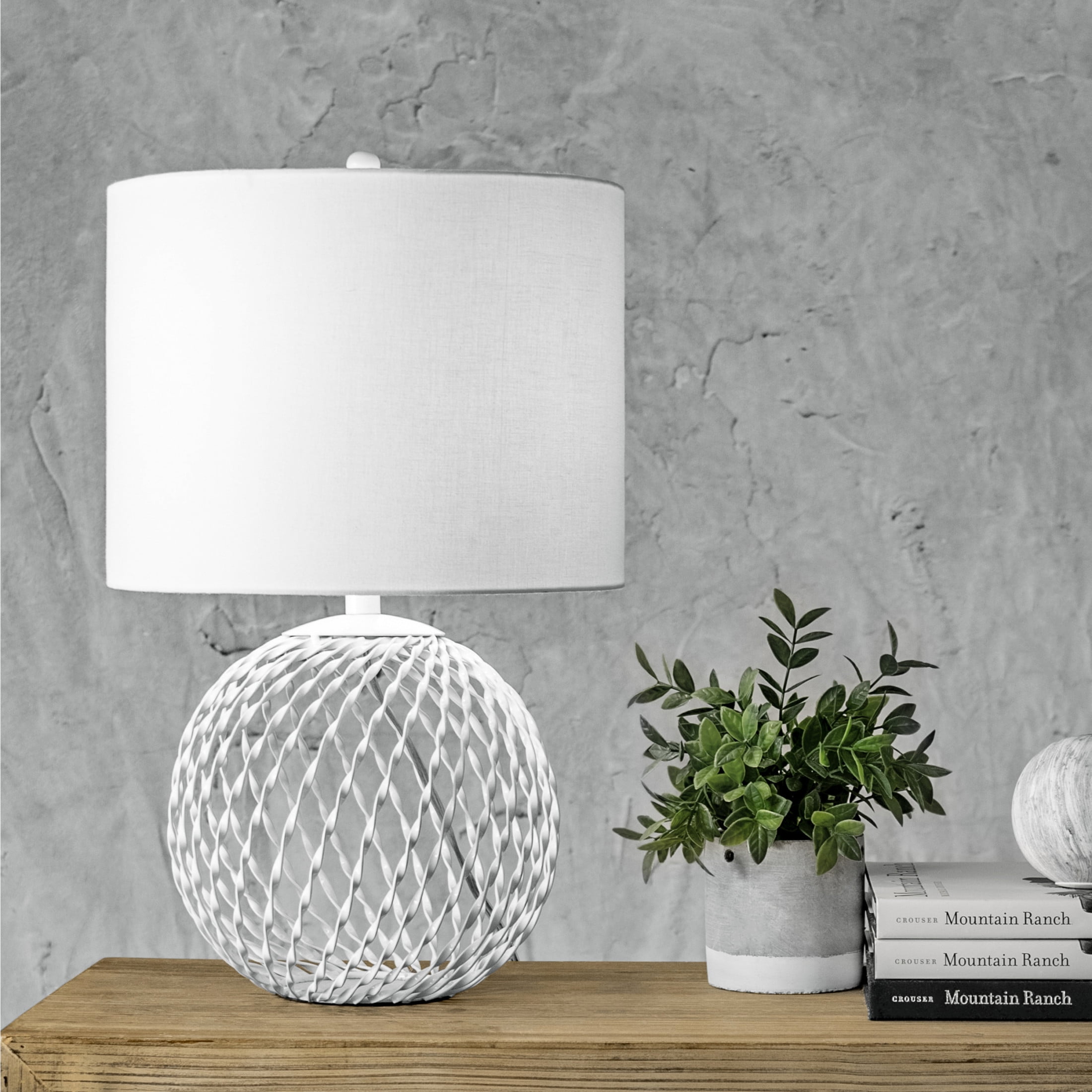 nuLOOM Galena 20" Iron Table Lamp, 20" H x 13" W x 13" D, White ...
