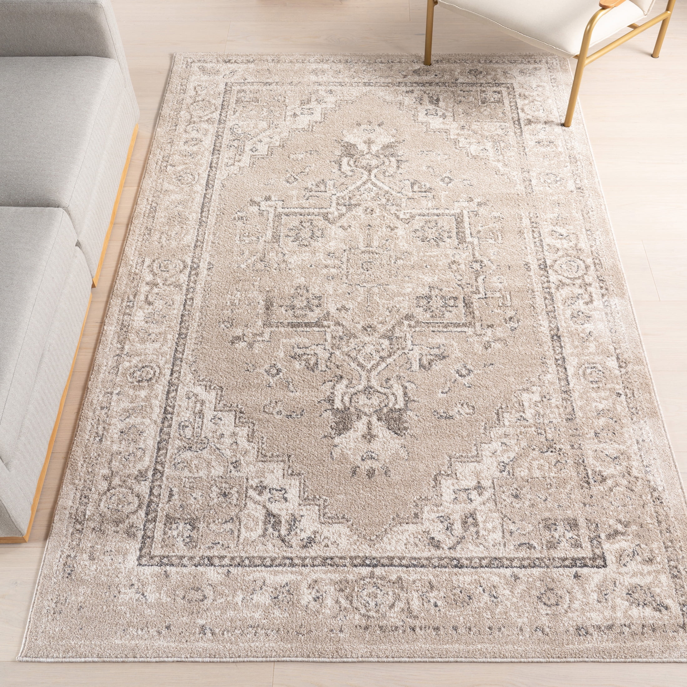 nuLOOM Gena Distressed Transitional Medallion Area Rug, 9' x 12', Gena ...
