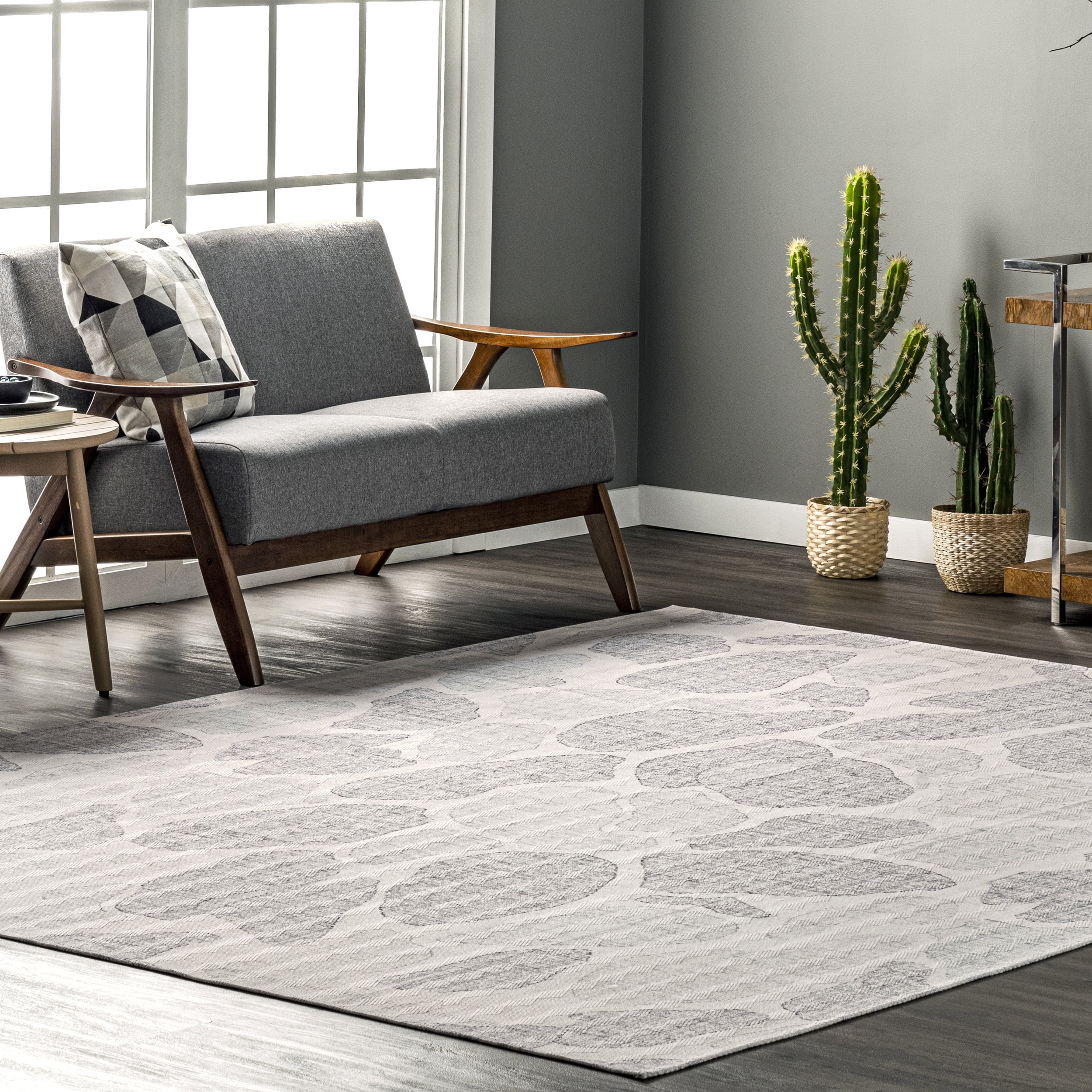 nuLOOM Gretta Abstract Stones Machine Washable Area Rug, 4' x 6', Beige ...