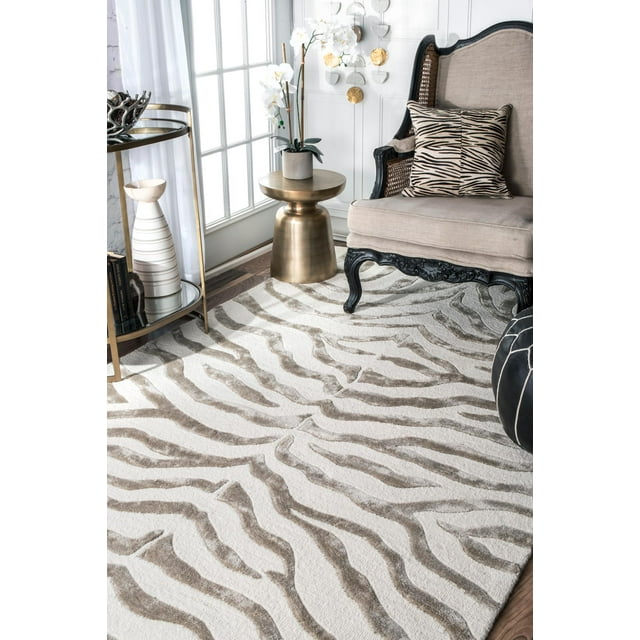 nuLOOM Hand Tufted Plush Zebra Area Rug or Runner - Walmart.com
