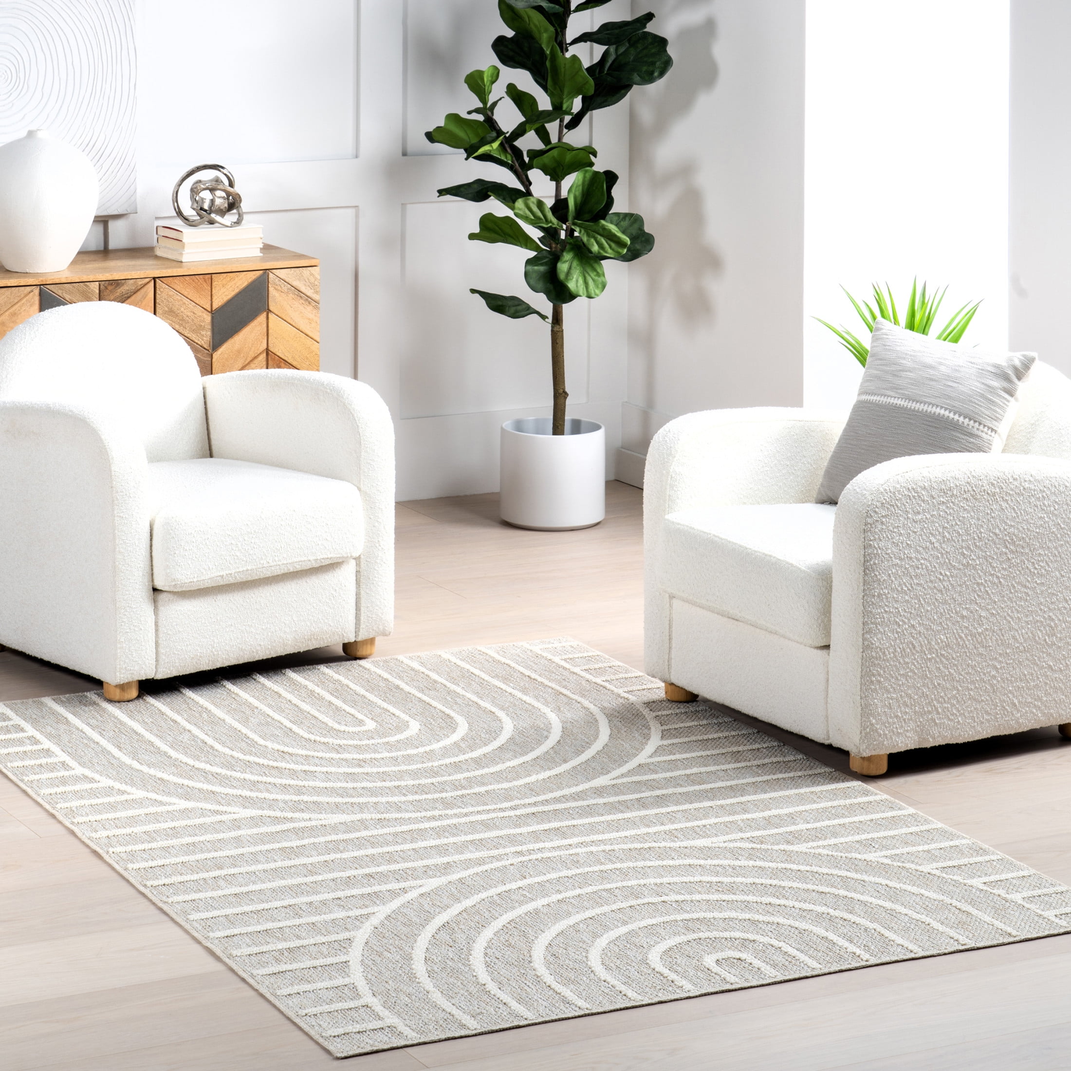 nuLOOM Hartlyn Modern Arches Machine Washable Area Rug, 5' 3" x 7' 7 ...