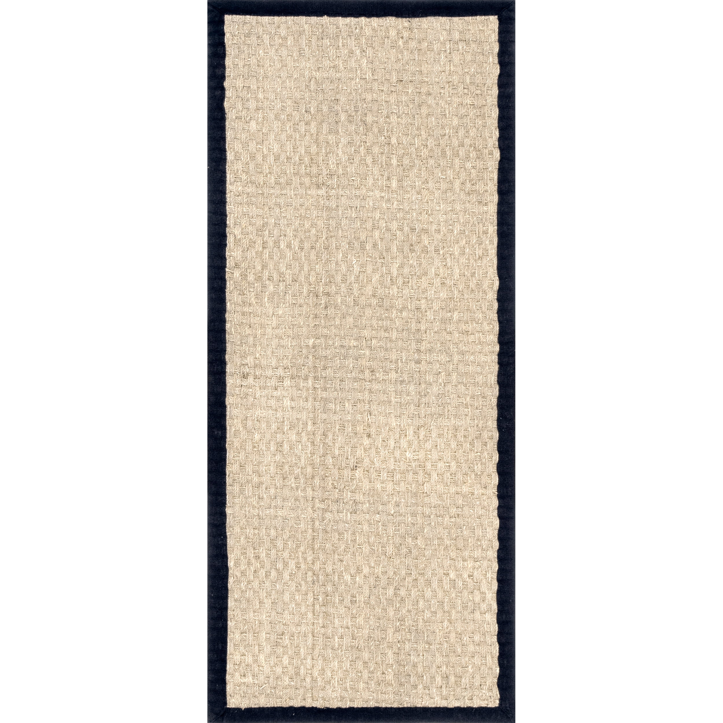 nuLOOM Hesse Checker Weave Seagrass Indoor/Outdoor Black 2' 6" x 10 ...