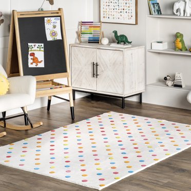 Well Woven Star Bright Dandy Dots and Stripes Kids Area Rug - Walmart.com