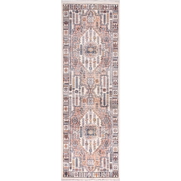"nuLOOM Konya Vintage Floral Medallion Flatweave Pink Area Rug, 7' 6 ...