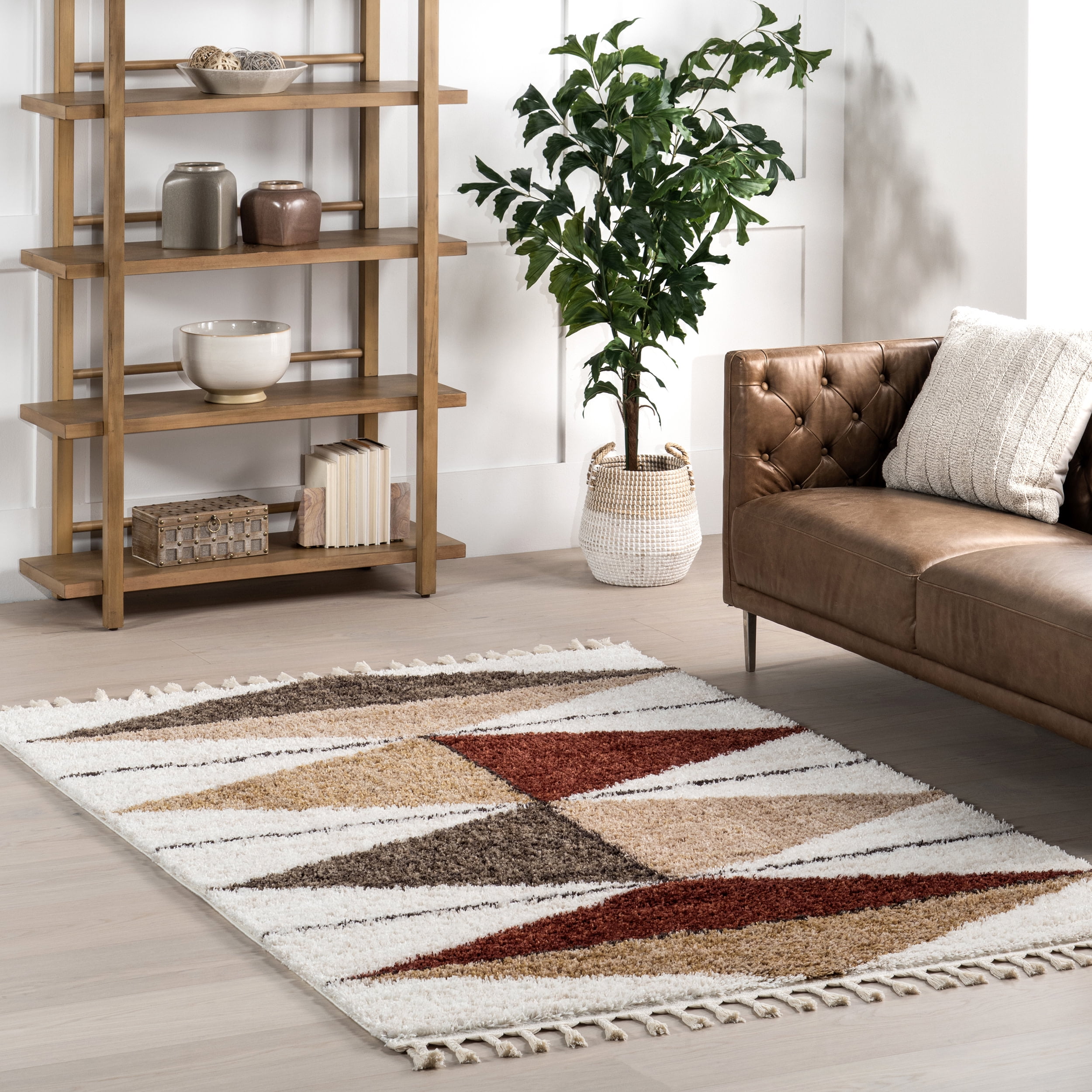 nuLOOM Kali Shaggy Diamond Tassel Area Rug, 4' x 6', Multi - Walmart.com