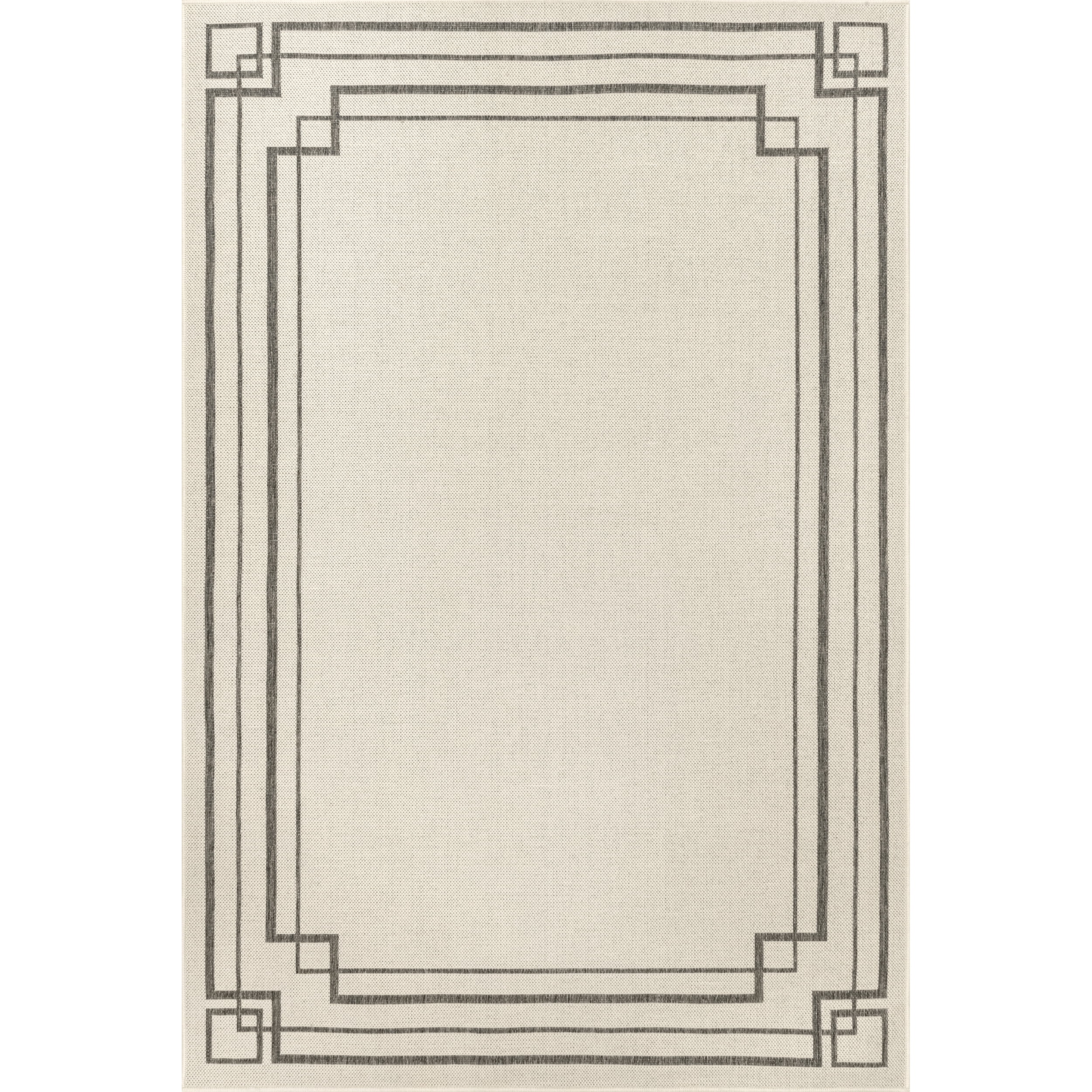 nuLOOM Katalina Simple Border Indoor/Outdoor Area Rug, 5' x 8', Ivory ...