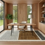 nuLOOM Keeva Modern Striped Fringe Area Rug, 8' x 8', Square, Keeva ...