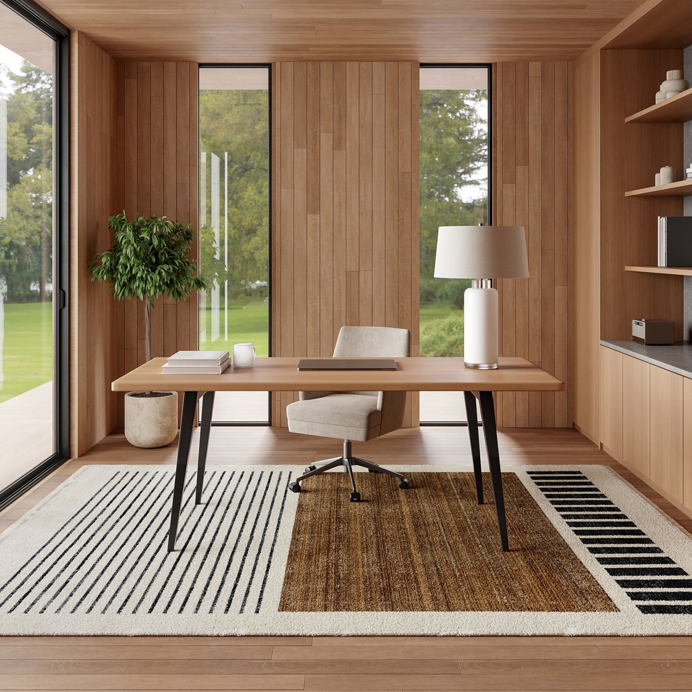 nuLOOM Keeva Modern Striped Fringe Area Rug, 6' 7" x 10' 2", Keeva ...